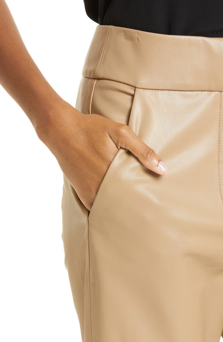 Veronica Beard Cormac Crop Faux Leather Pants | Nordstromrack