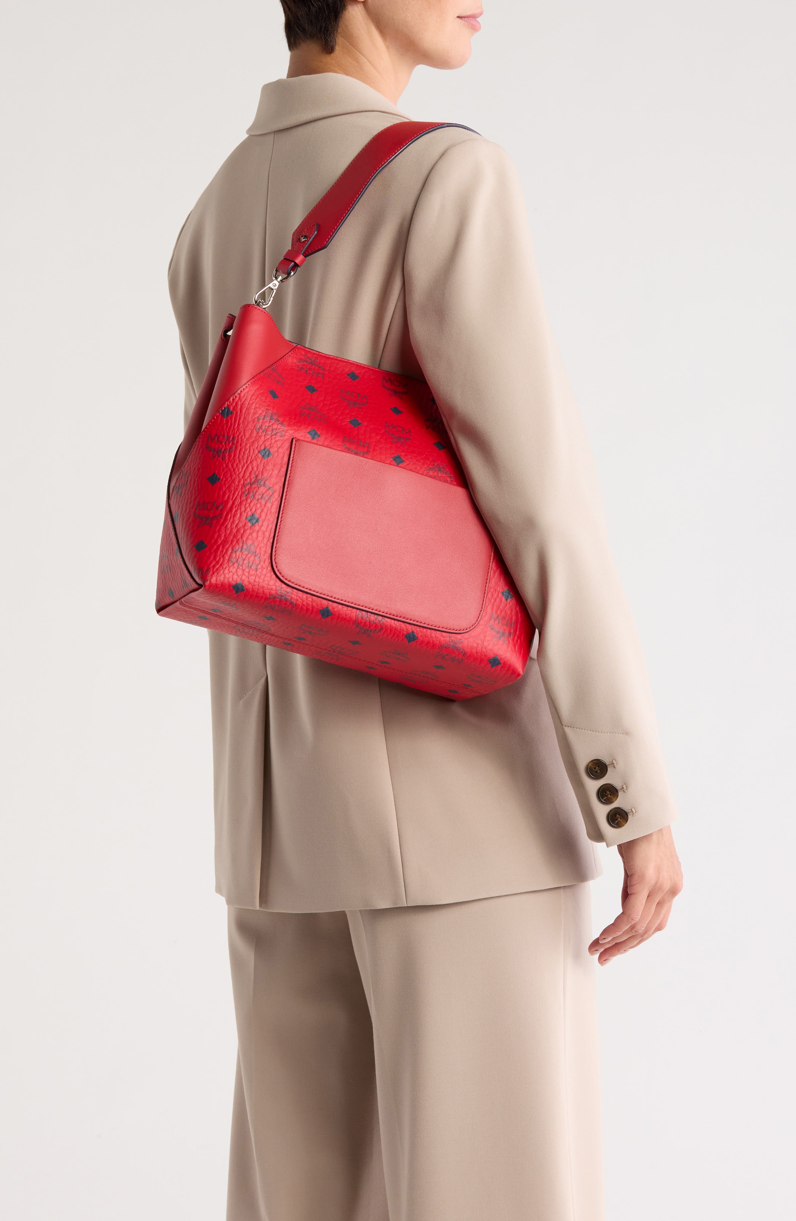 MCM Aren Logo Print Shoulder Bag | Nordstromrack