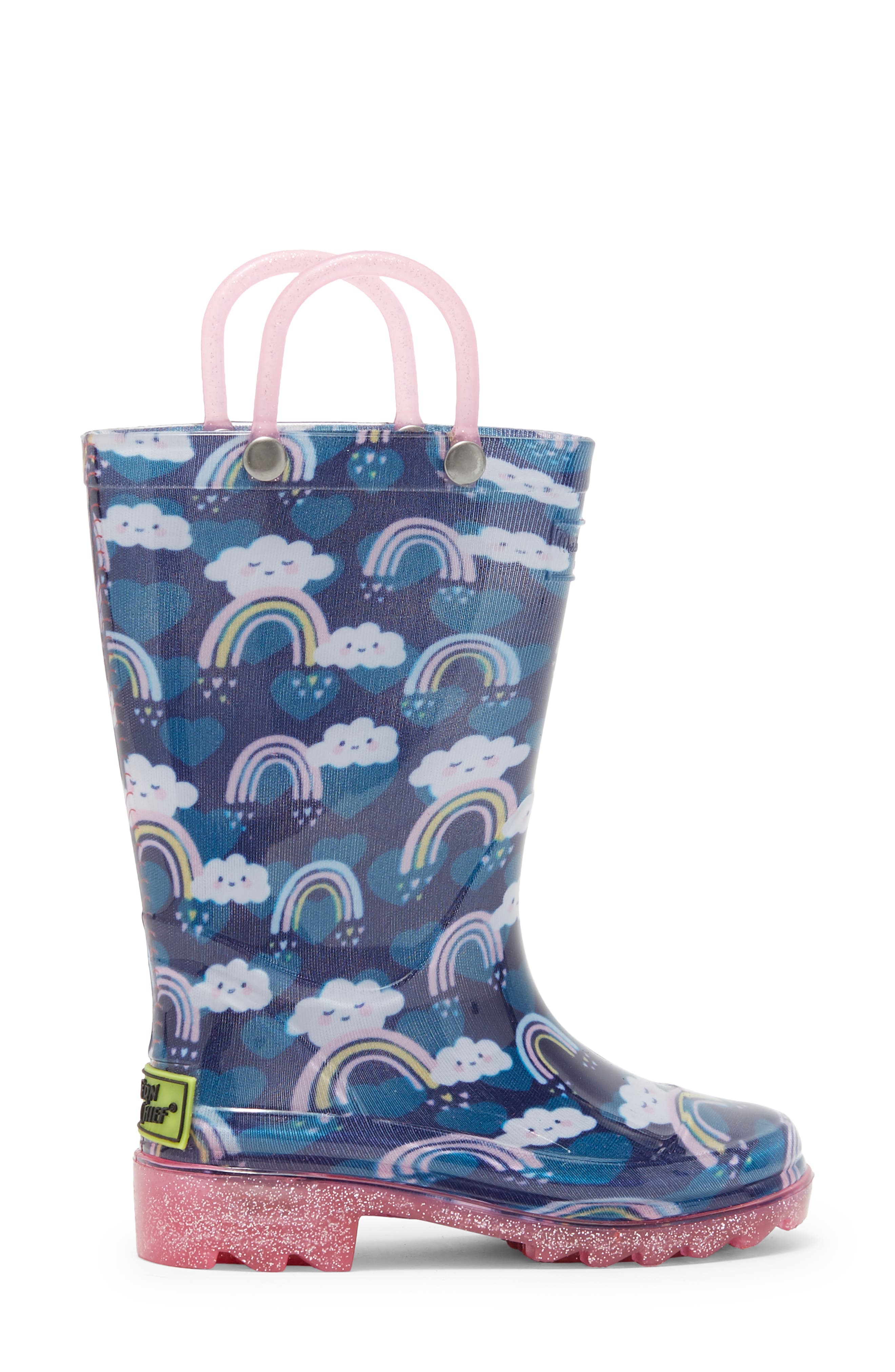 Western Chief Kids' Rainbow Shower Light-Up Lug Waterproof Rain Boot ...