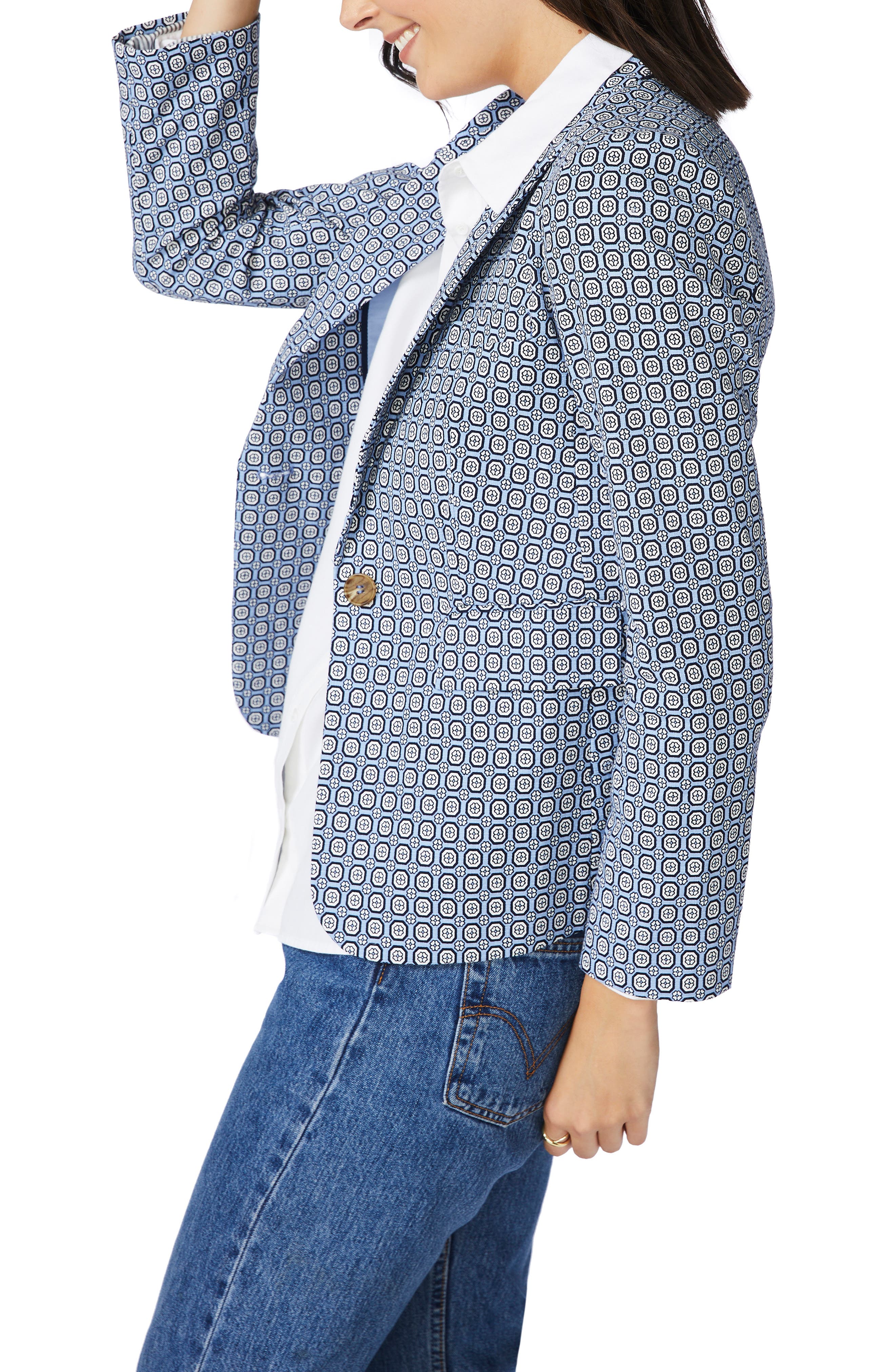 Court & Rowe Tile Floral One-Button Blazer | Nordstrom