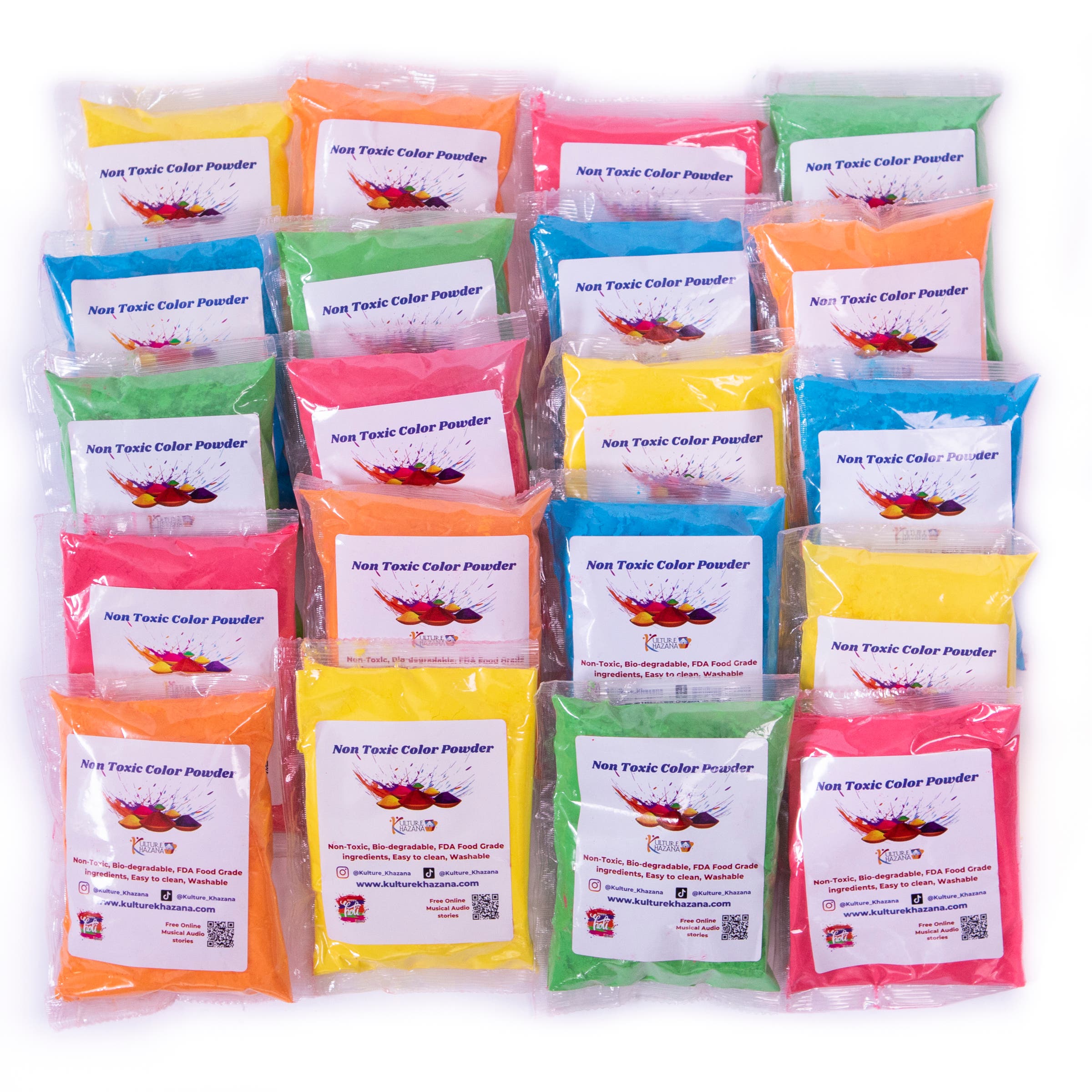 KULTURE KHAZANA Non-Toxic Holi Color Powder - Pack of 20 | Nordstrom