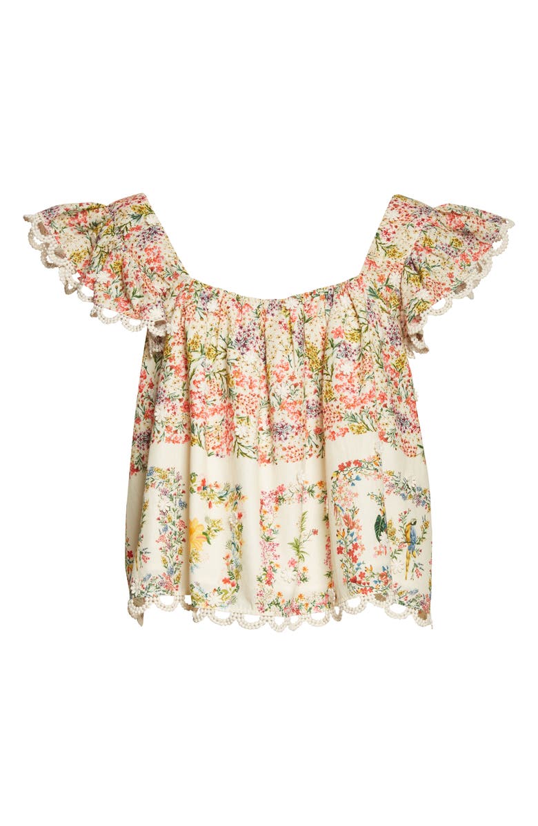 FARM Rio Delicate Forest Scarf Print Cotton Top | Nordstromrack