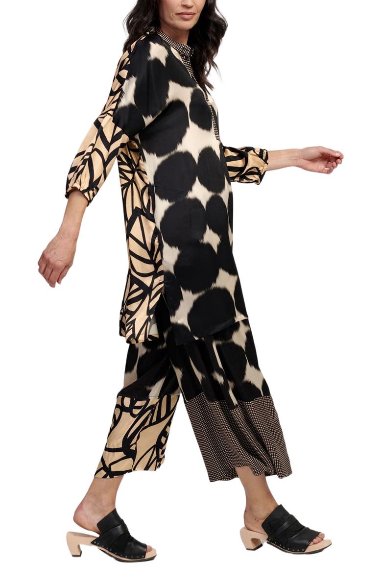 Alembika Serene mixed print tunic with Mandarin collar | Nordstrom
