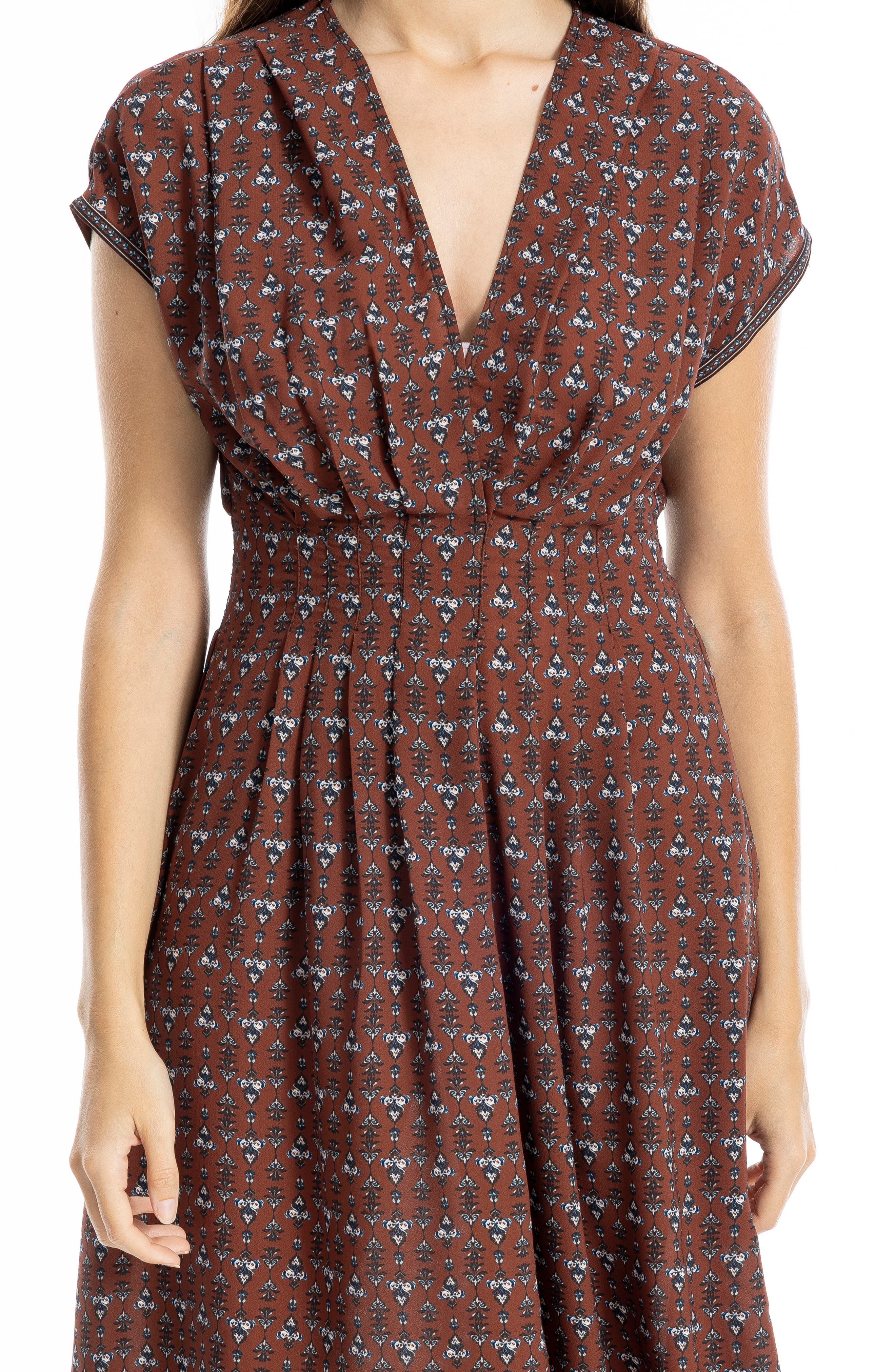 MAX STUDIO Front Pleat Midi Dress | Nordstromrack