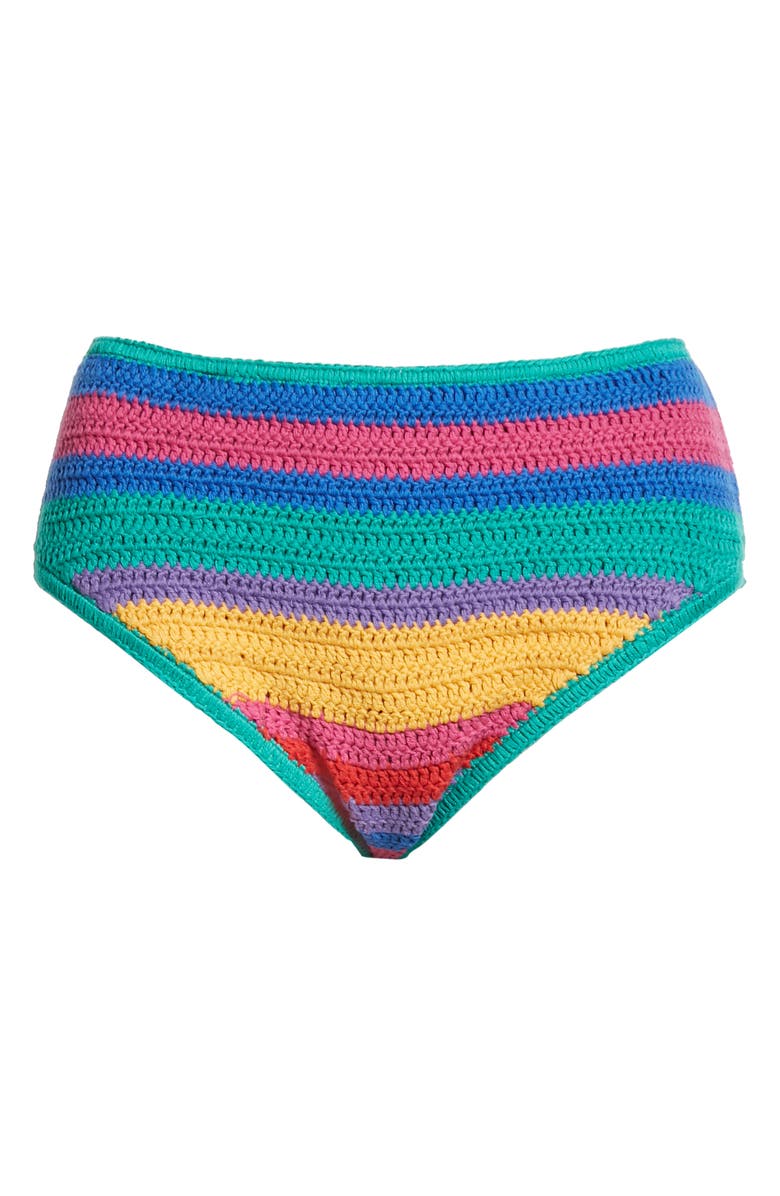 FARM Rio Brunas Stripe Crochet Bikini Bottoms | Nordstromrack