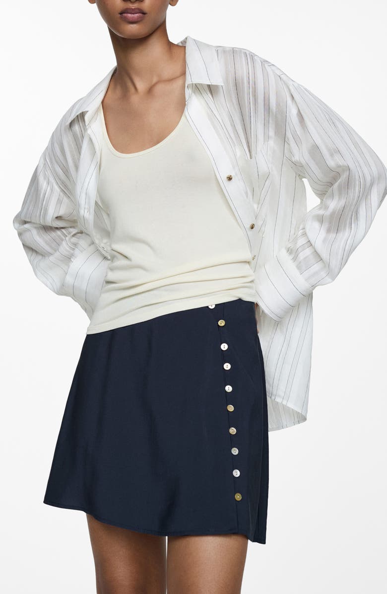 MANGO Button Accent A-Line Miniskirt | Nordstromrack