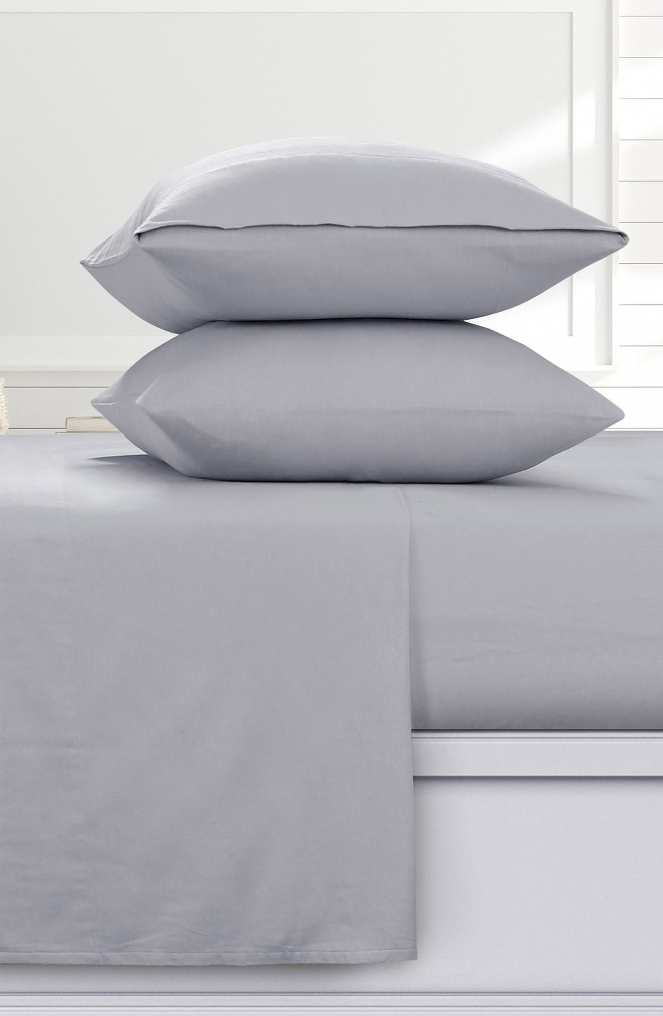 AZORES HOME Solid Cotton Flannel Sheet Set | Nordstromrack