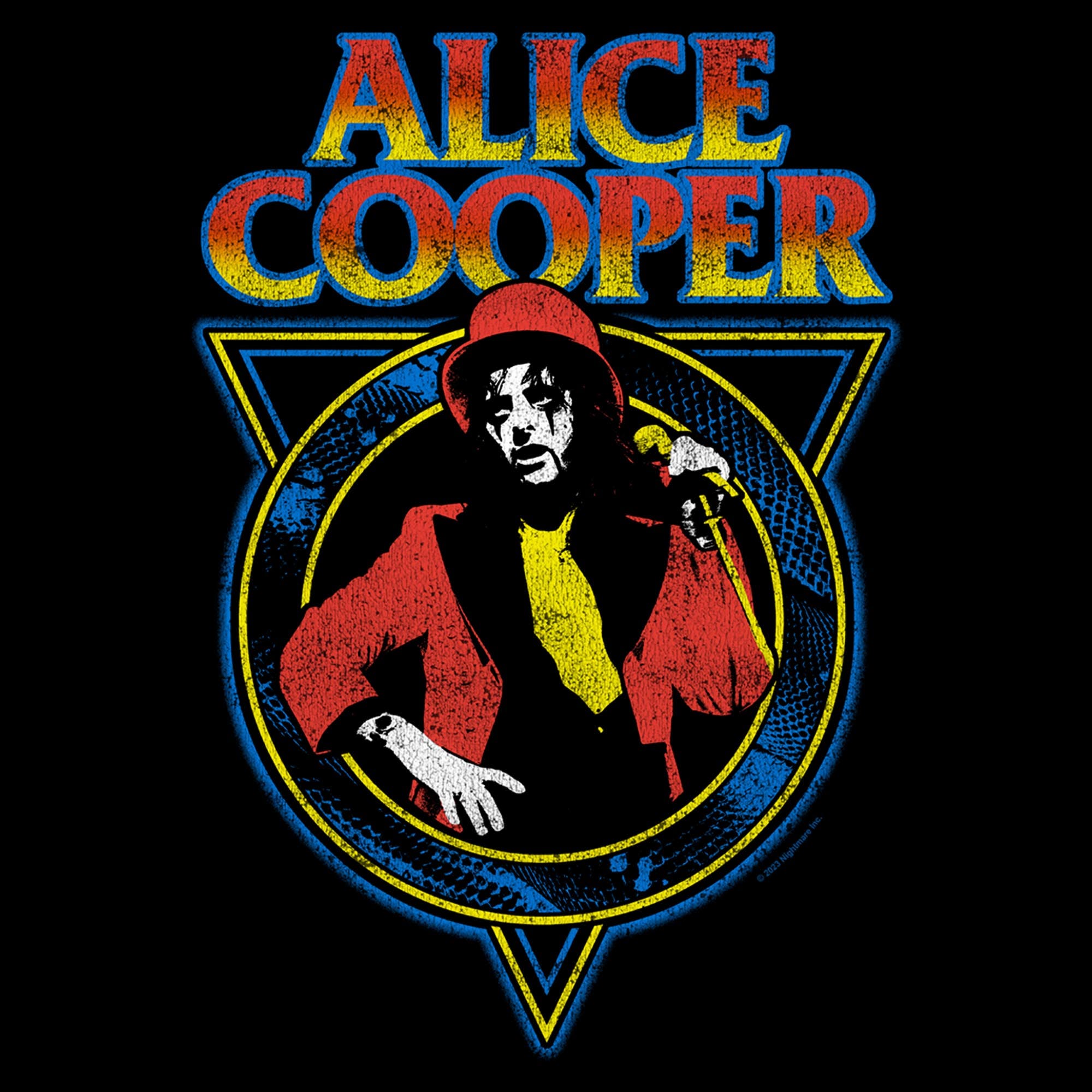 Alice Cooper Men's Alice Cooper Retro Snakeskin Logo Graphic T-Shirt ...