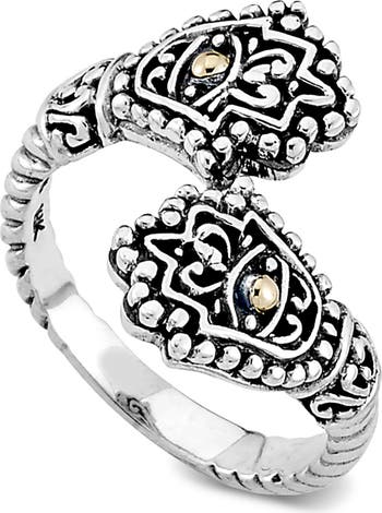 SAMUEL B. Sterling Silver & 18K Gold Hamsa Bypass Ring | Nordstromrack