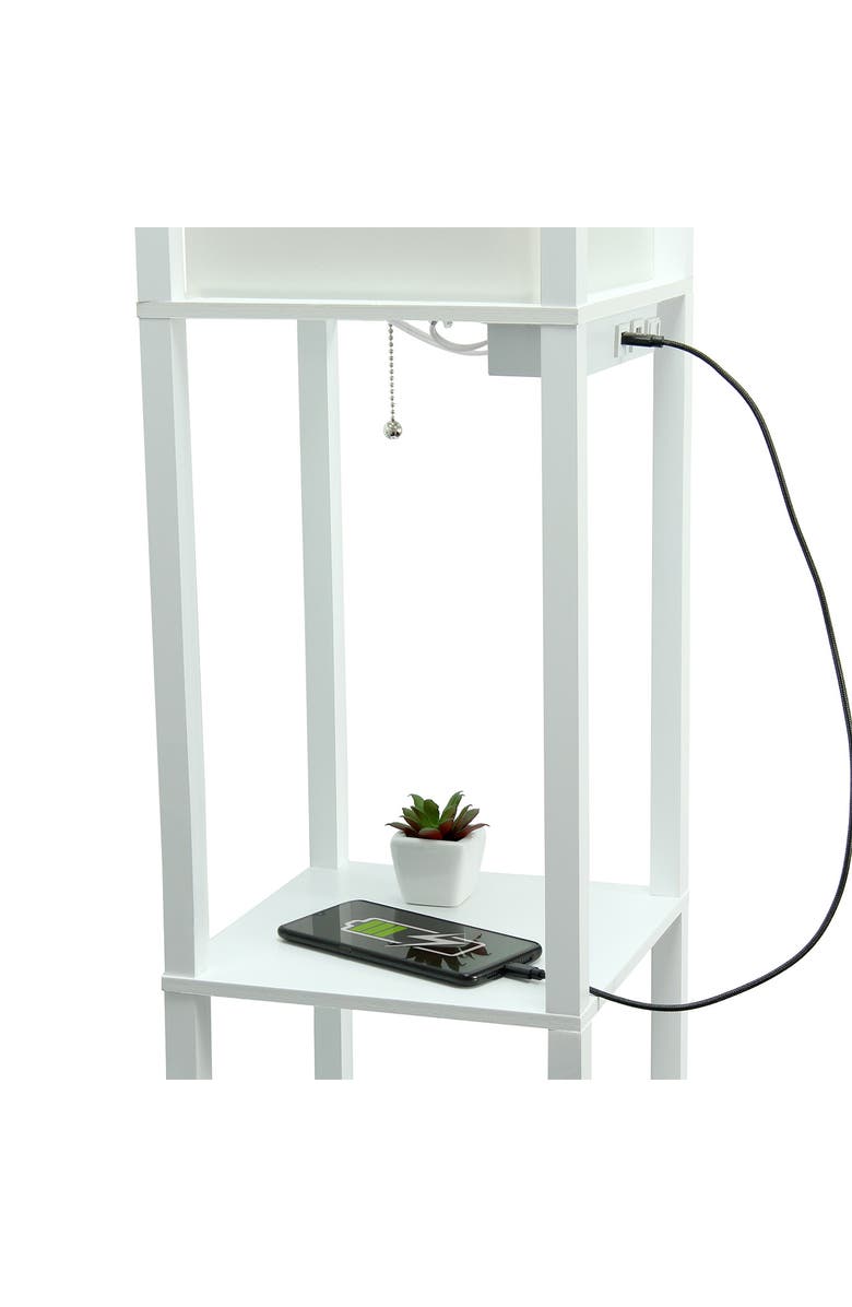 LALIA HOME Floor Lamp Etagere Organizer Storage Shelf with 2 USB ...