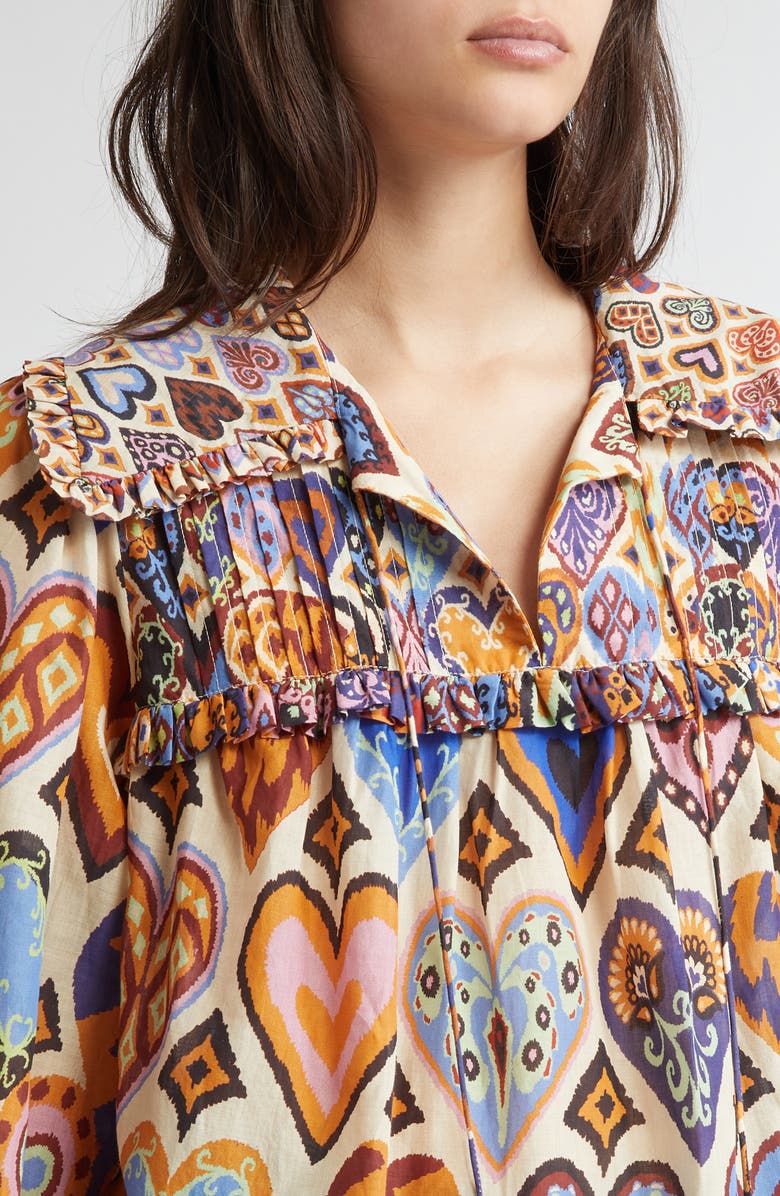 FARM Rio Hearts Ikat Cream Top | Nordstromrack