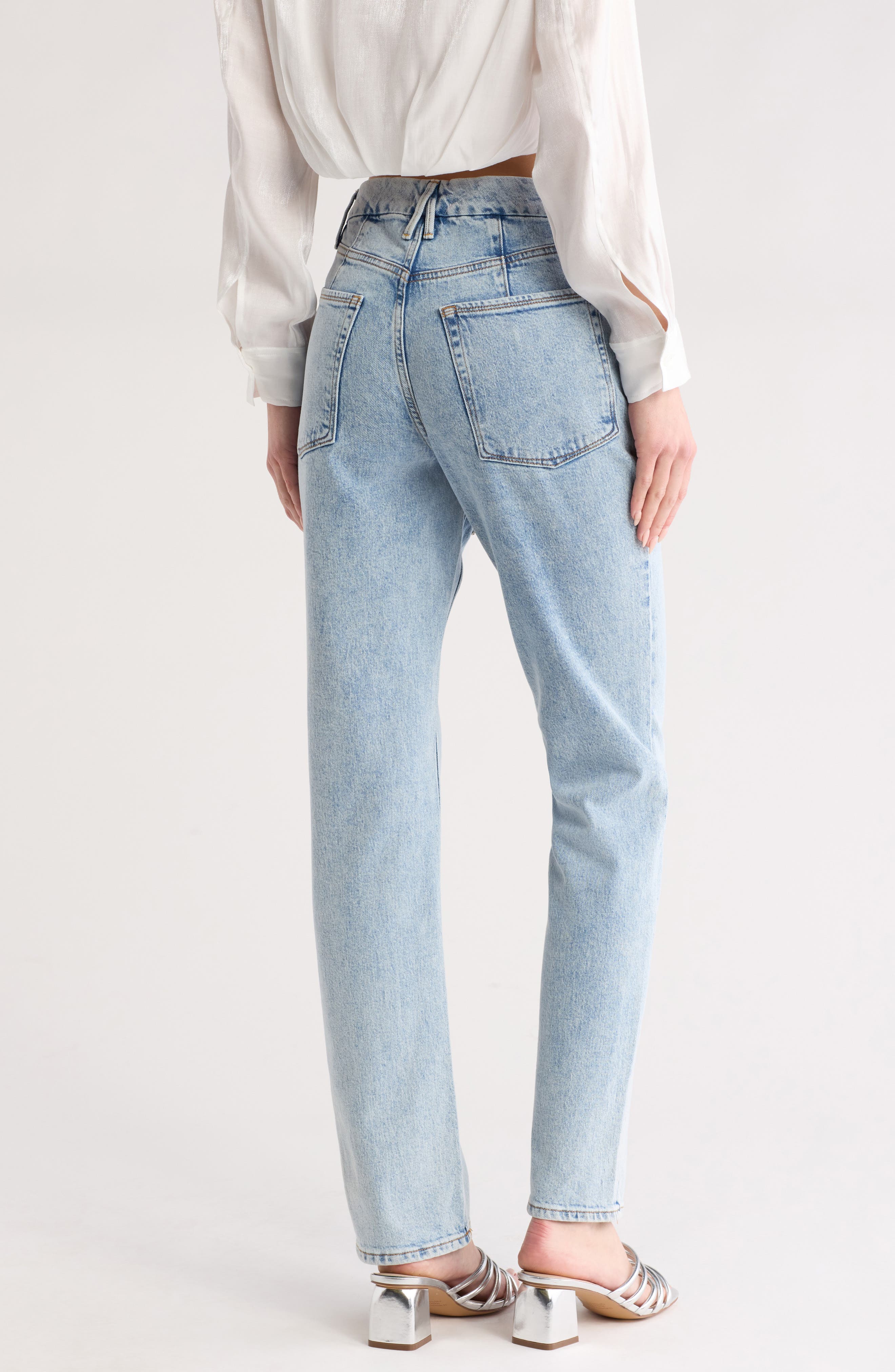Good American Good Icon Cutout Straight Leg Jeans | Nordstromrack