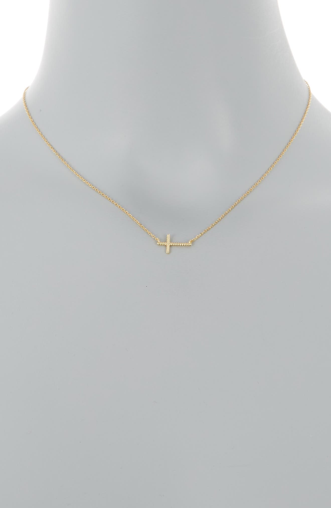 Argento Vivo Sterling Silver Sideways Cross Pendant Necklace ...
