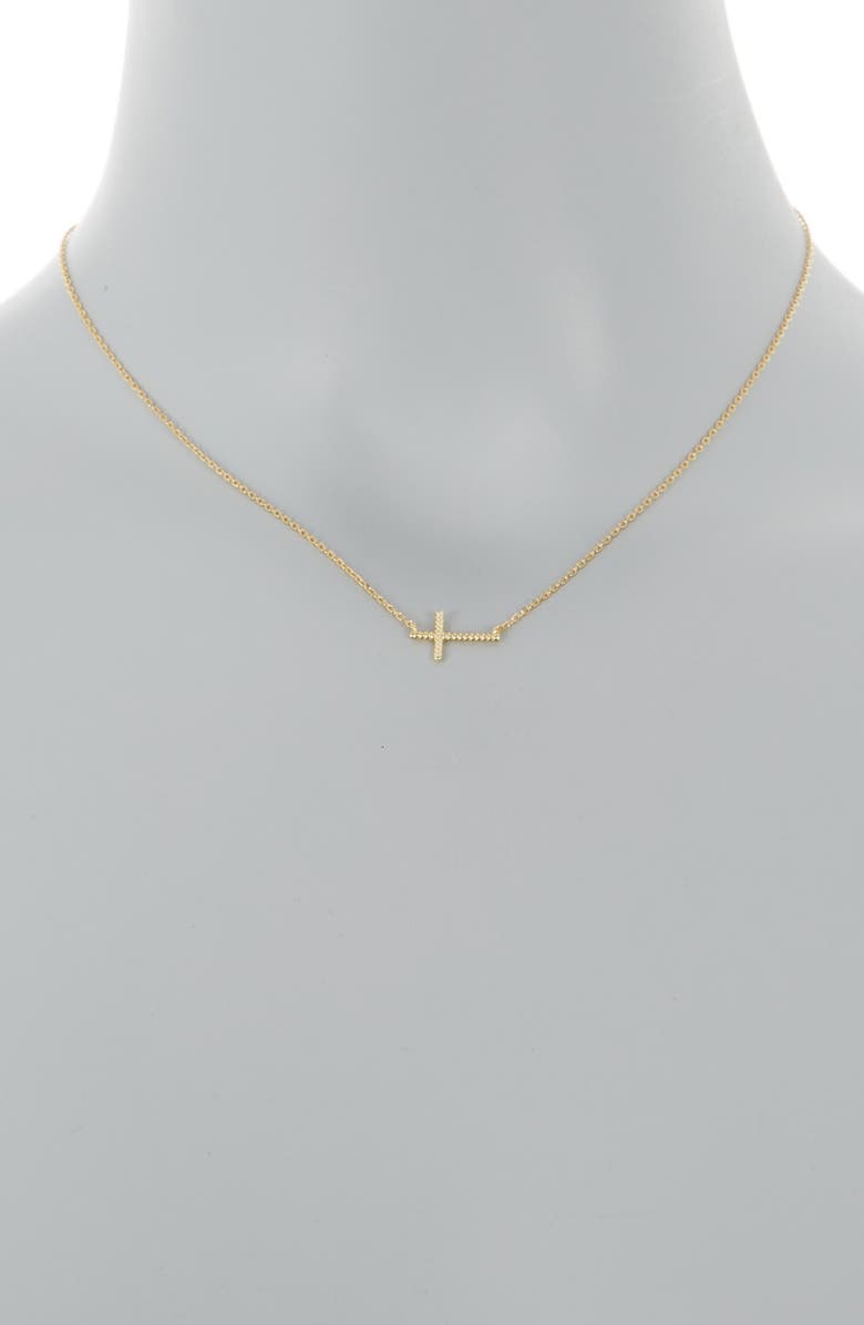 Argento Vivo Sterling Silver Sideways Cross Pendant Necklace ...