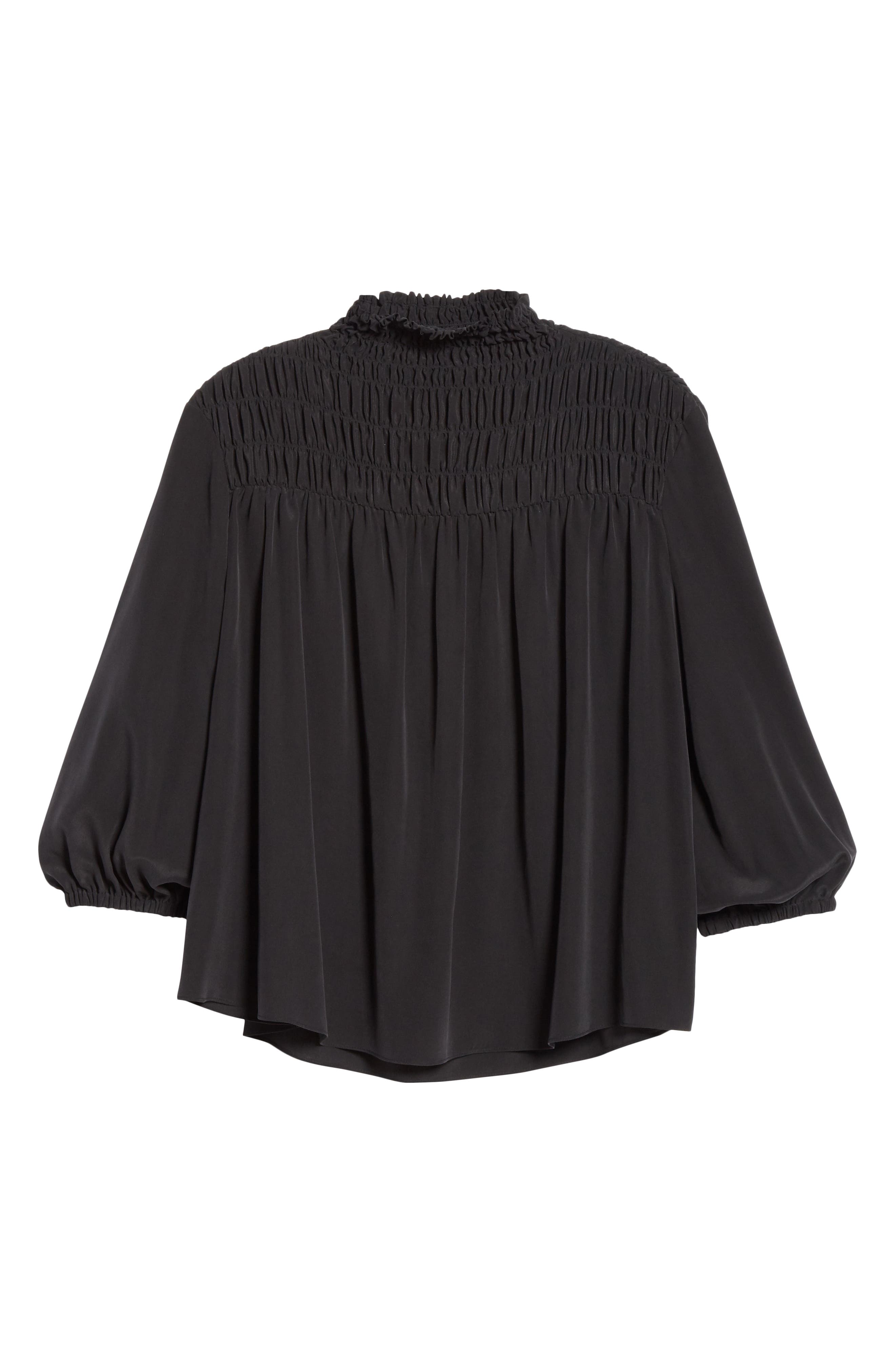 FRAME Smocked Neck Silk Blouse | Nordstrom