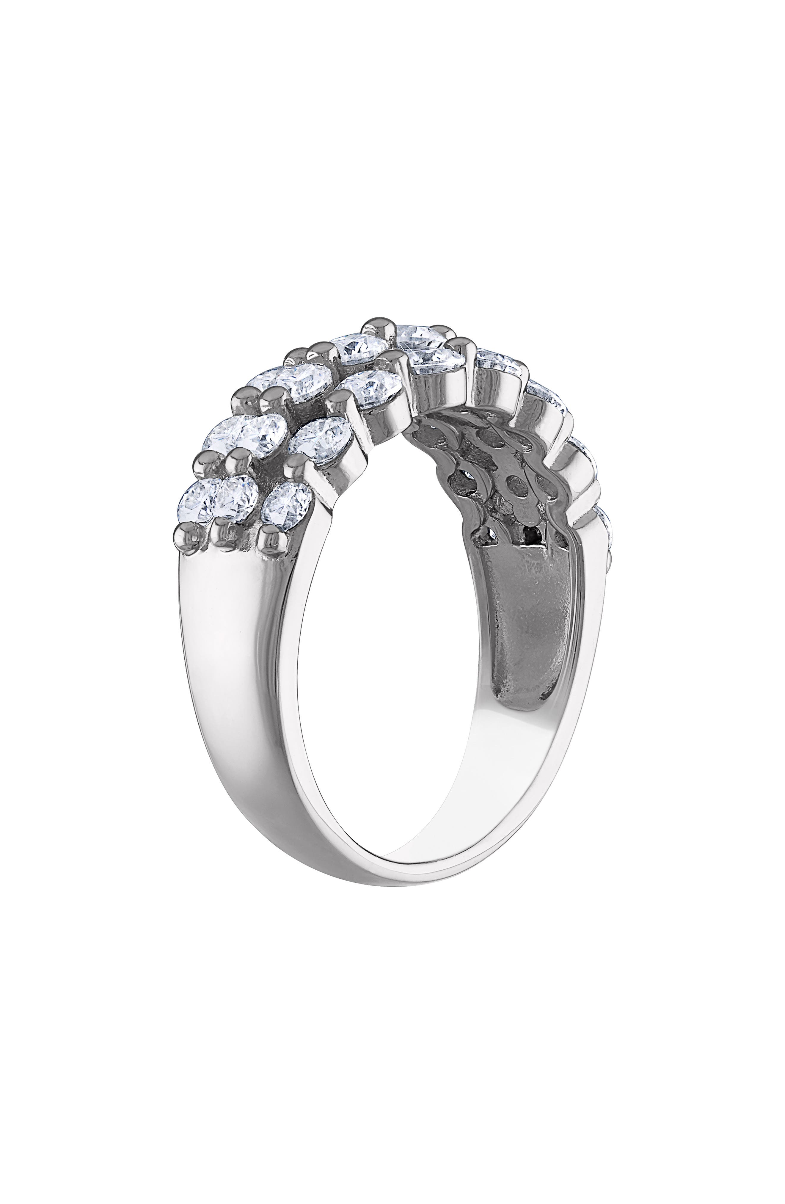 FZN Sterling Siver Lab-Created Moissanite Triple Row Ring | Nordstromrack