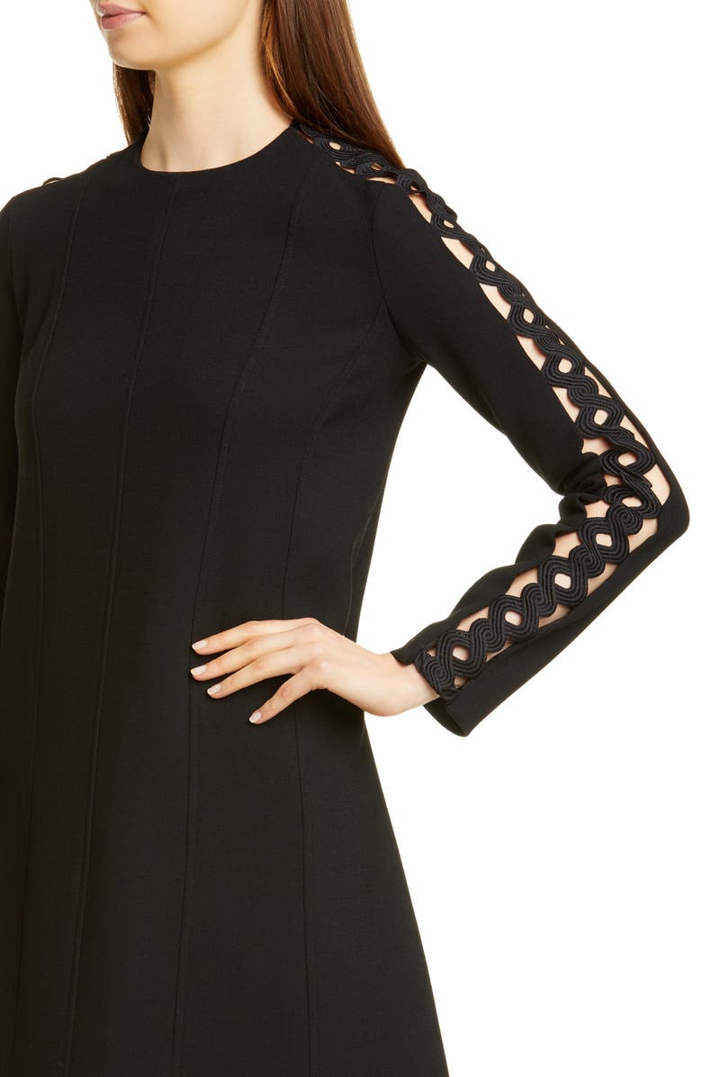 Lela Rose Wave Inset Long Sleeve Dress | Nordstromrack