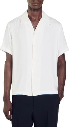 SANDRO Requin Short Sleeve Solid Button-Up Shirt | Nordstrom