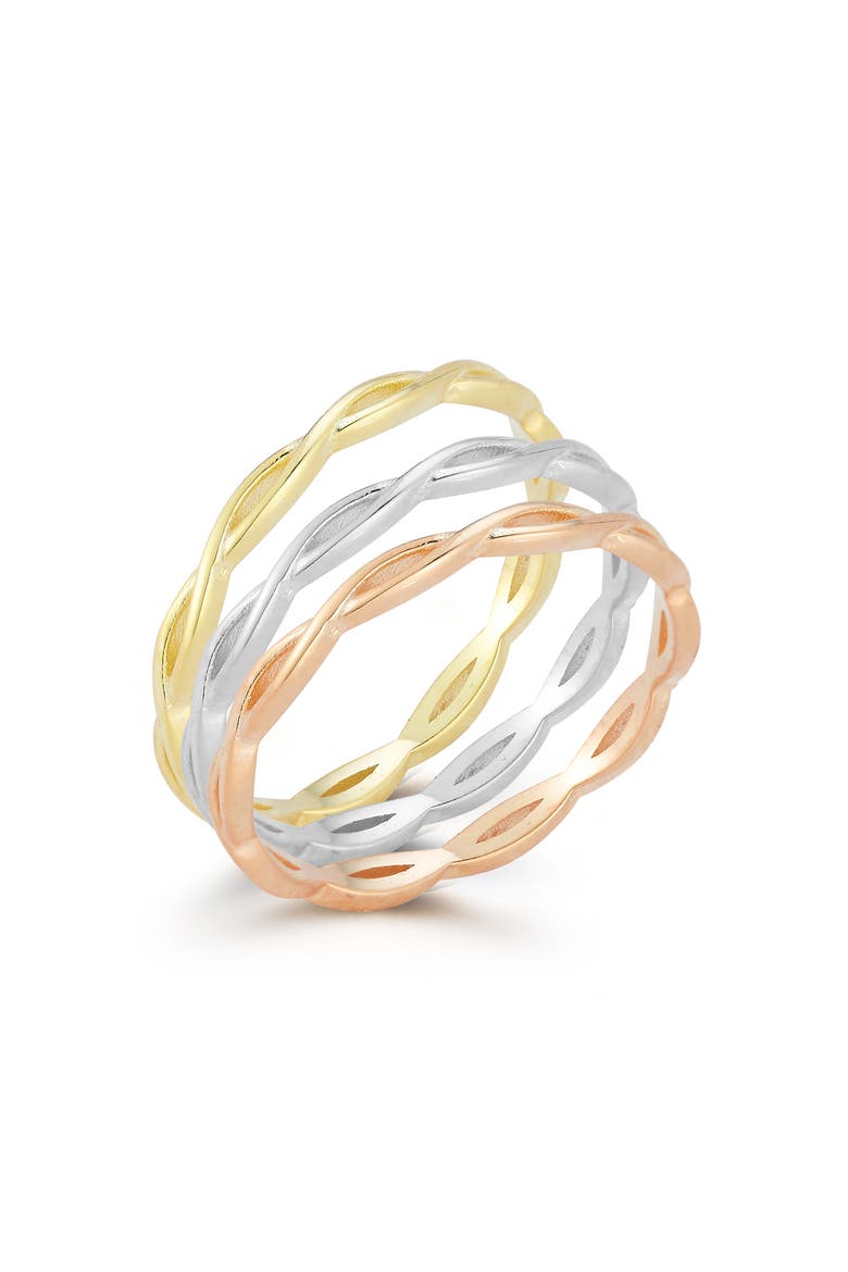 Set of 3 Tri-Tone Stackable Rings (Women) | Nordstromrack