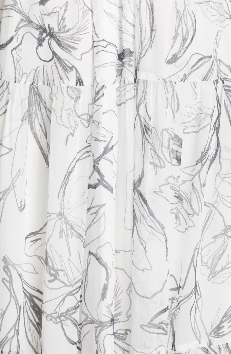 Milly Pierce Sketched Iris Off the Shoulder Long Sleeve Maxi Dress ...