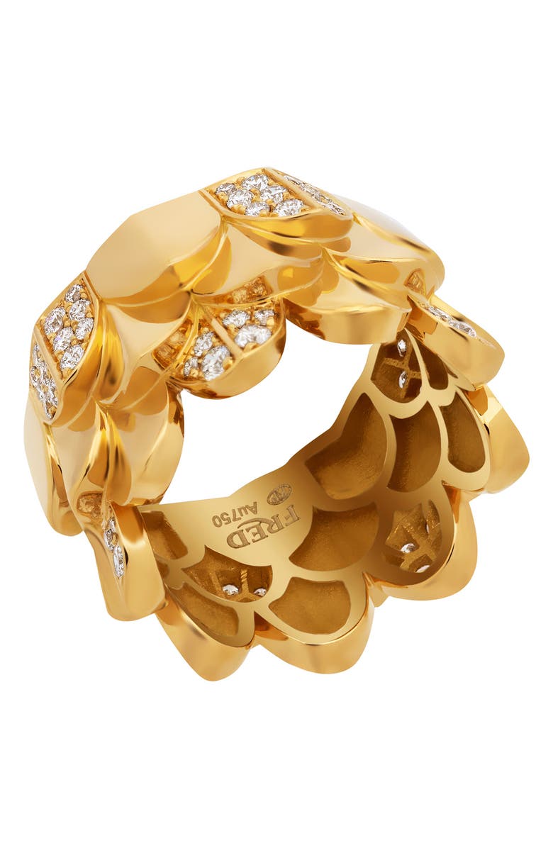 FRED OF PARIS 18k Gold Une Ile D'or Diamond Heart Ring - 0.49 ctw ...