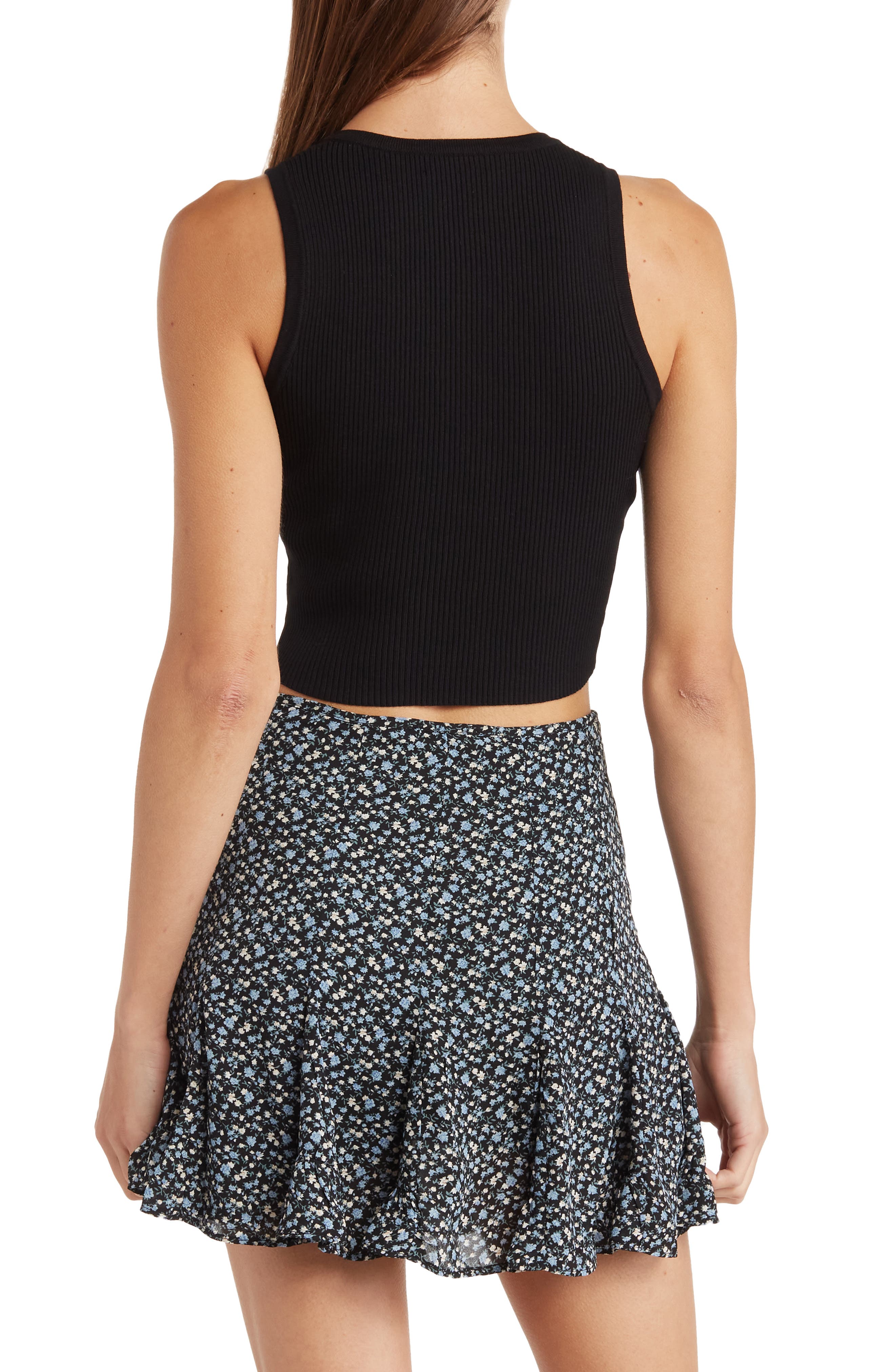 Blu Pepper Ribbed Sleeveless Crop Top | Nordstromrack