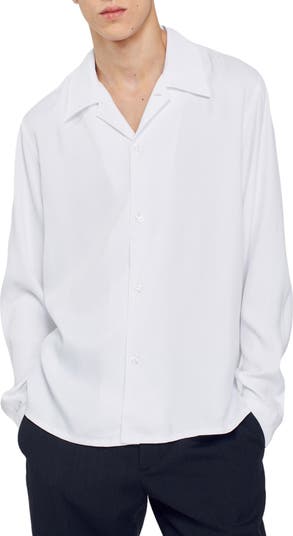SANDRO Requin Solid Button-Up Camp Shirt | Nordstrom