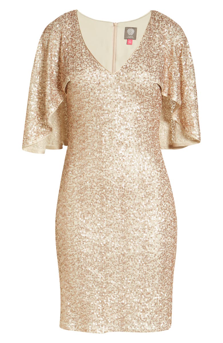 Vince Camuto Sequin Capelet Cocktail Dress | Nordstromrack