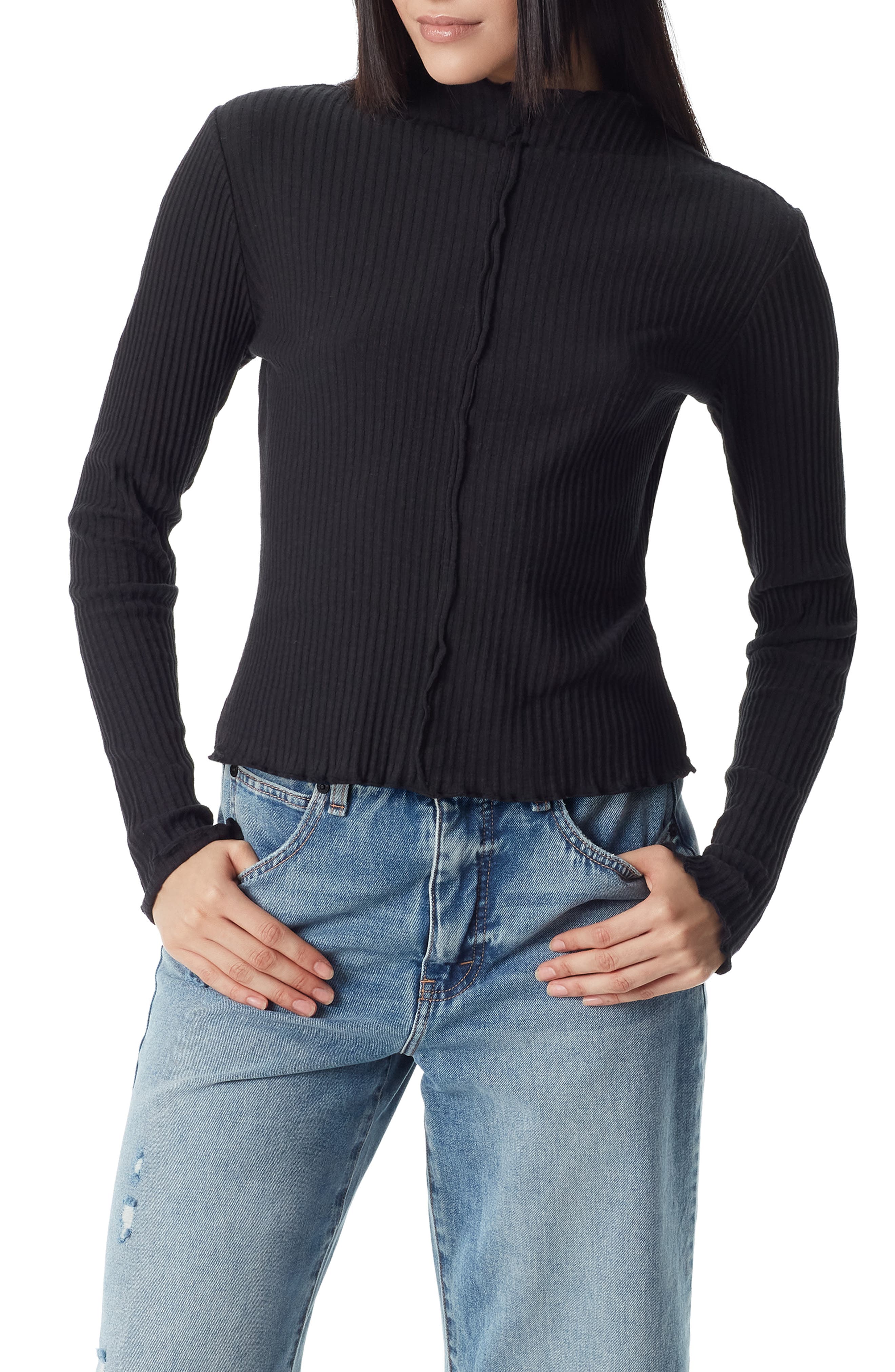 Circus NY by Sam Edelman Narissa Rib Cotton Funnel Neck Top | Nordstromrack