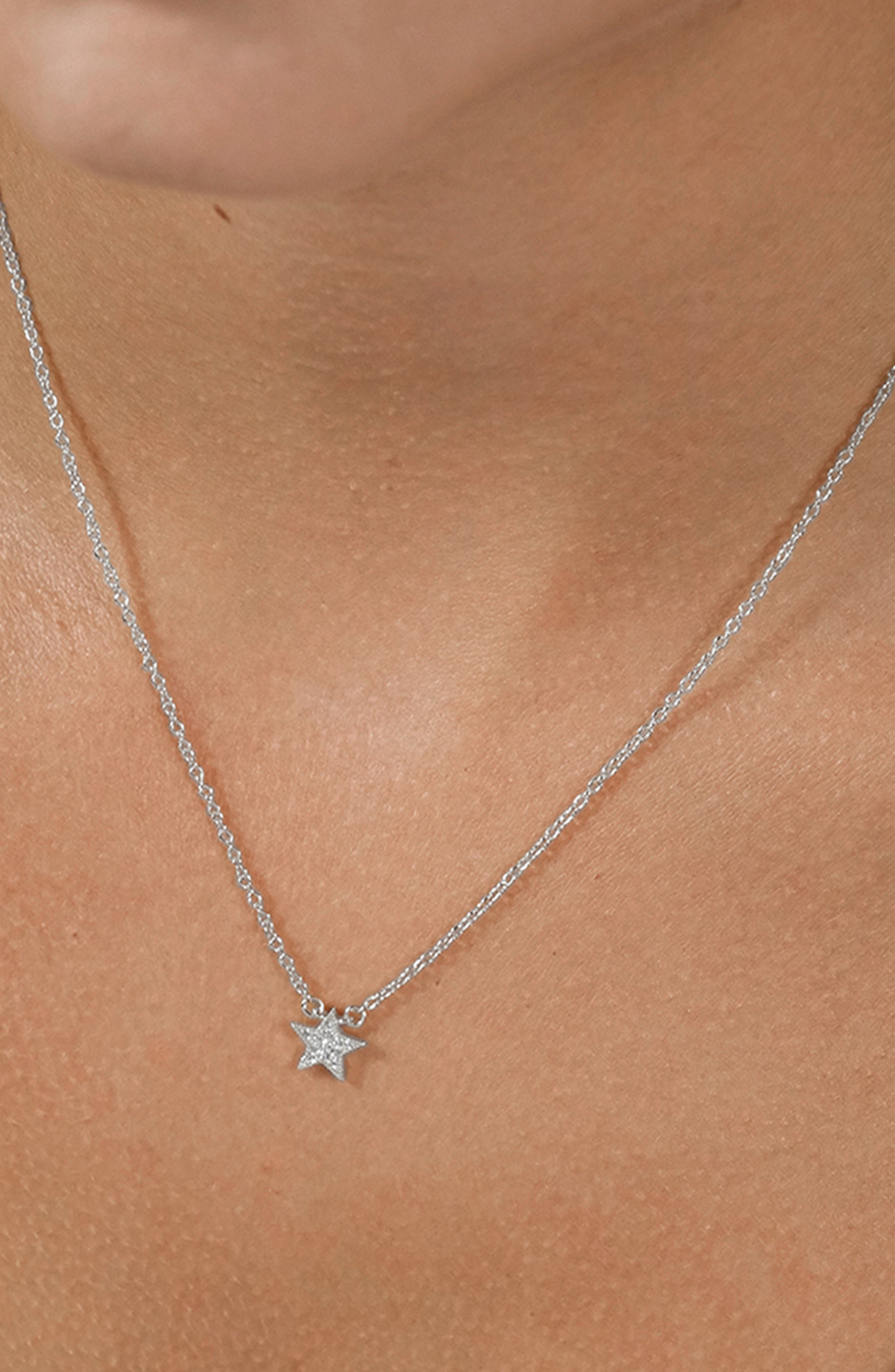 Sterling Forever Dainty Everyday Cubic Zirconia Star Pendant Necklace ...