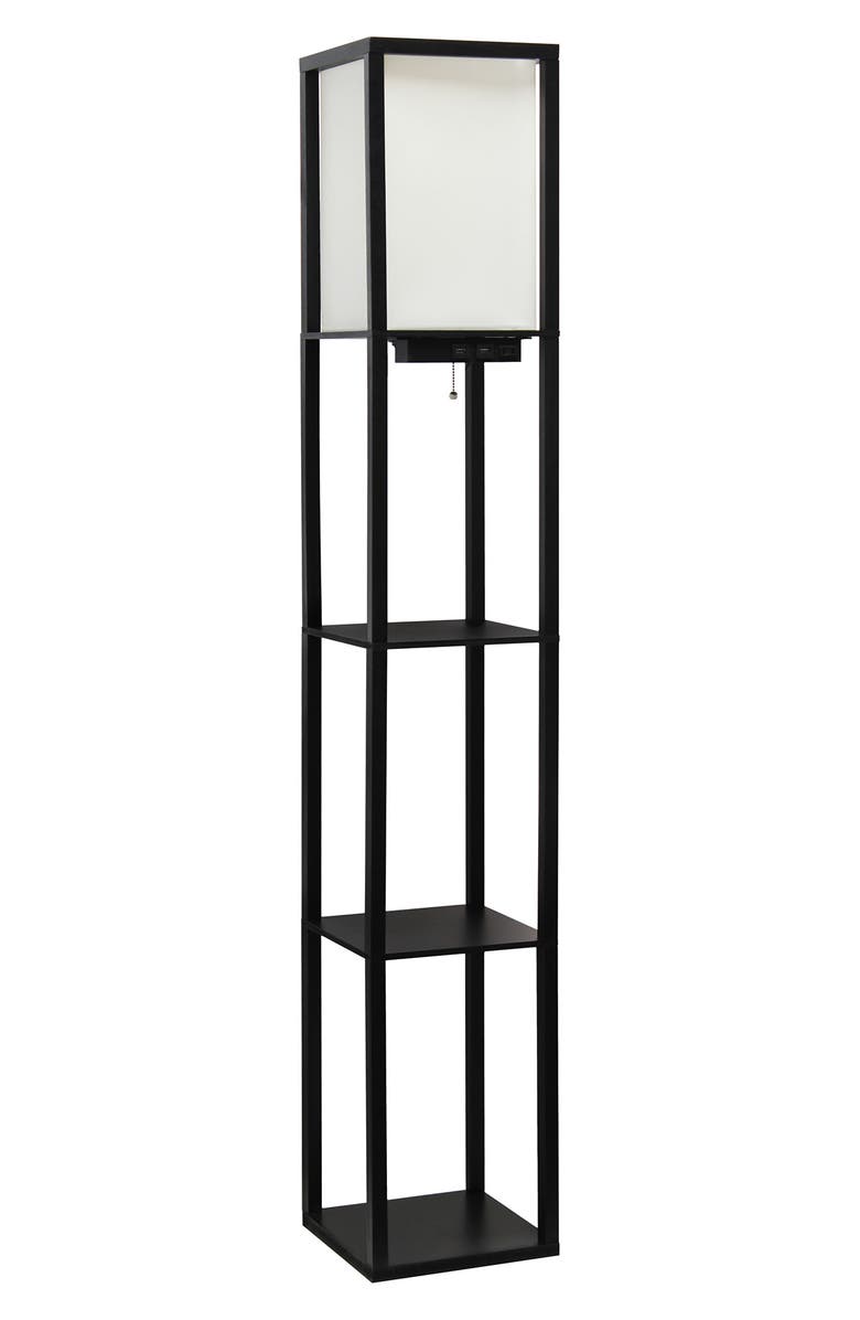 LALIA HOME Floor Lamp Etagere Organizer Storage Shelf with 2 USB ...