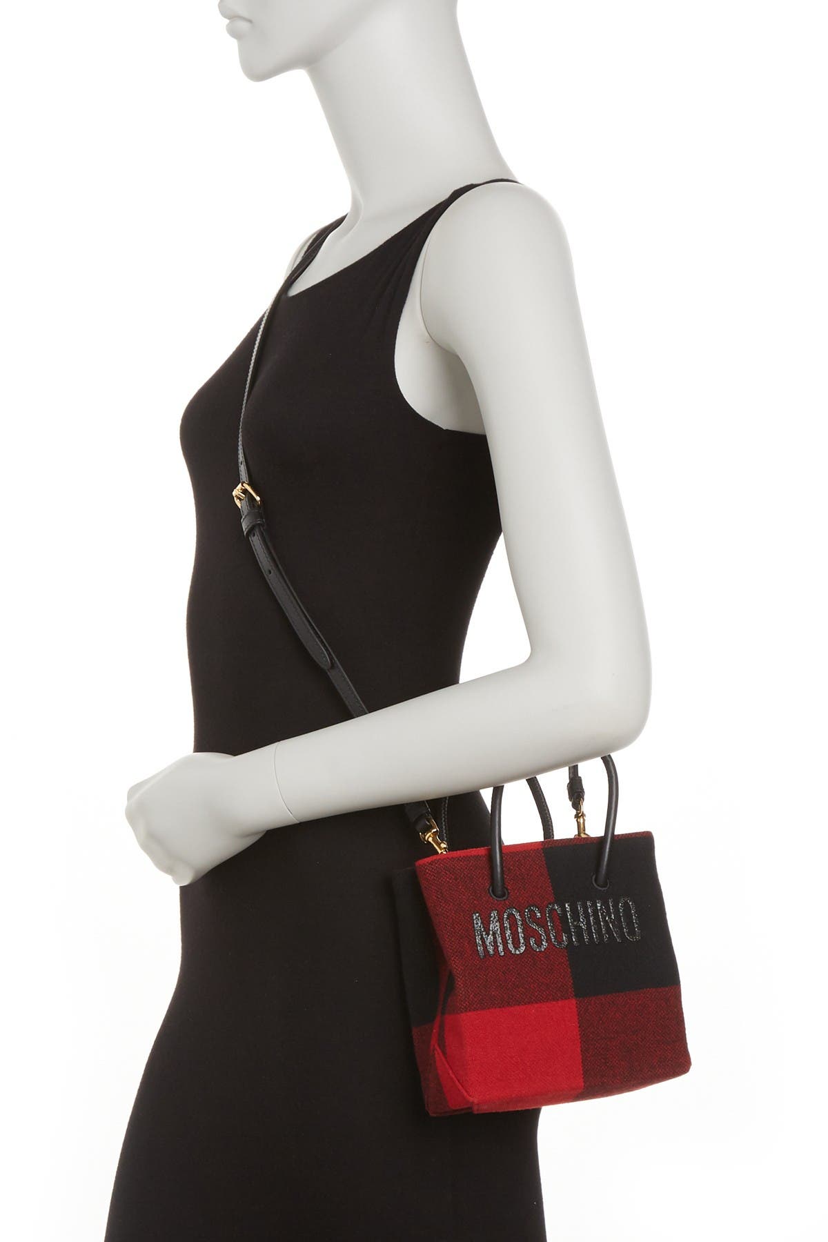 Moschino Plaid Print Logo Crossbody Bag | Nordstromrack