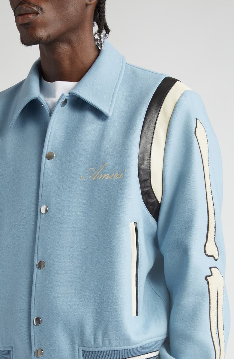AMIRI Bones Wool Blend Varsity Jacket | Nordstromrack