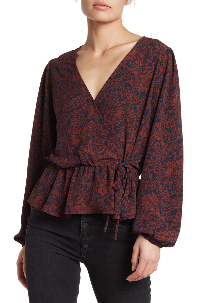 Melrose and Market Print Faux Wrap Top | Nordstromrack