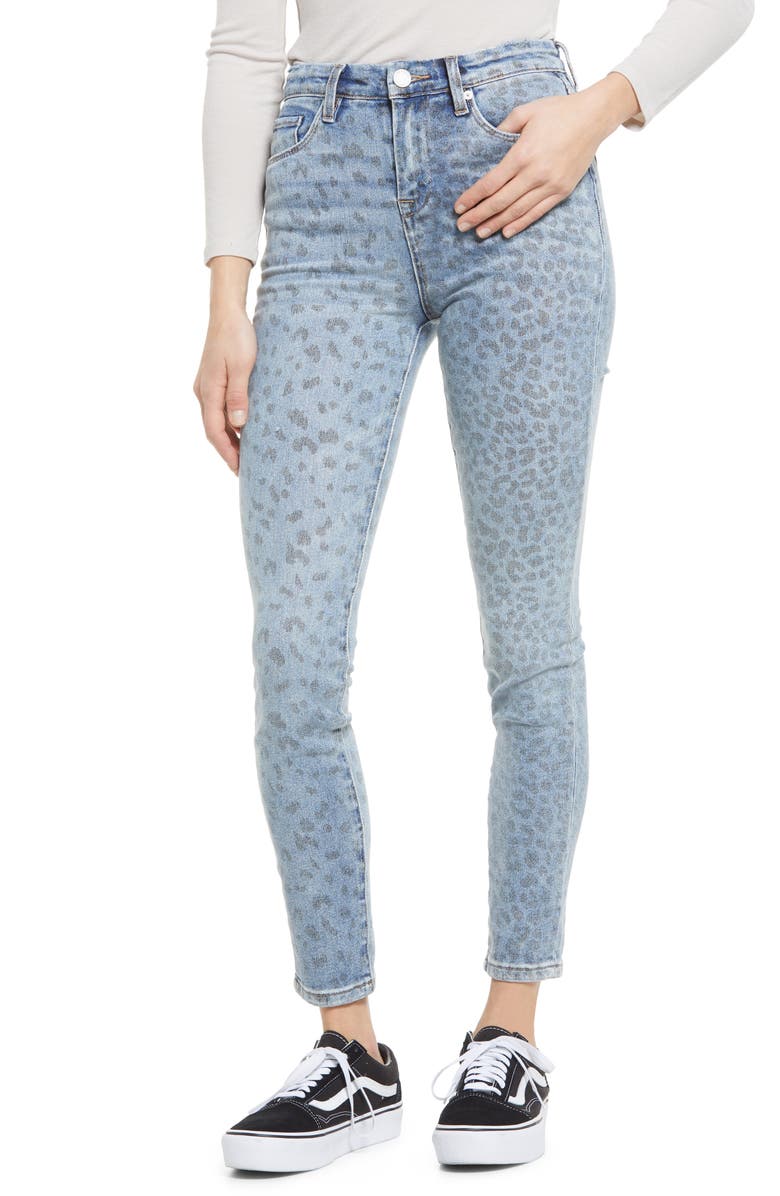 BLANKNYC Leopard Print High Waist Skinny Jeans | Nordstromrack