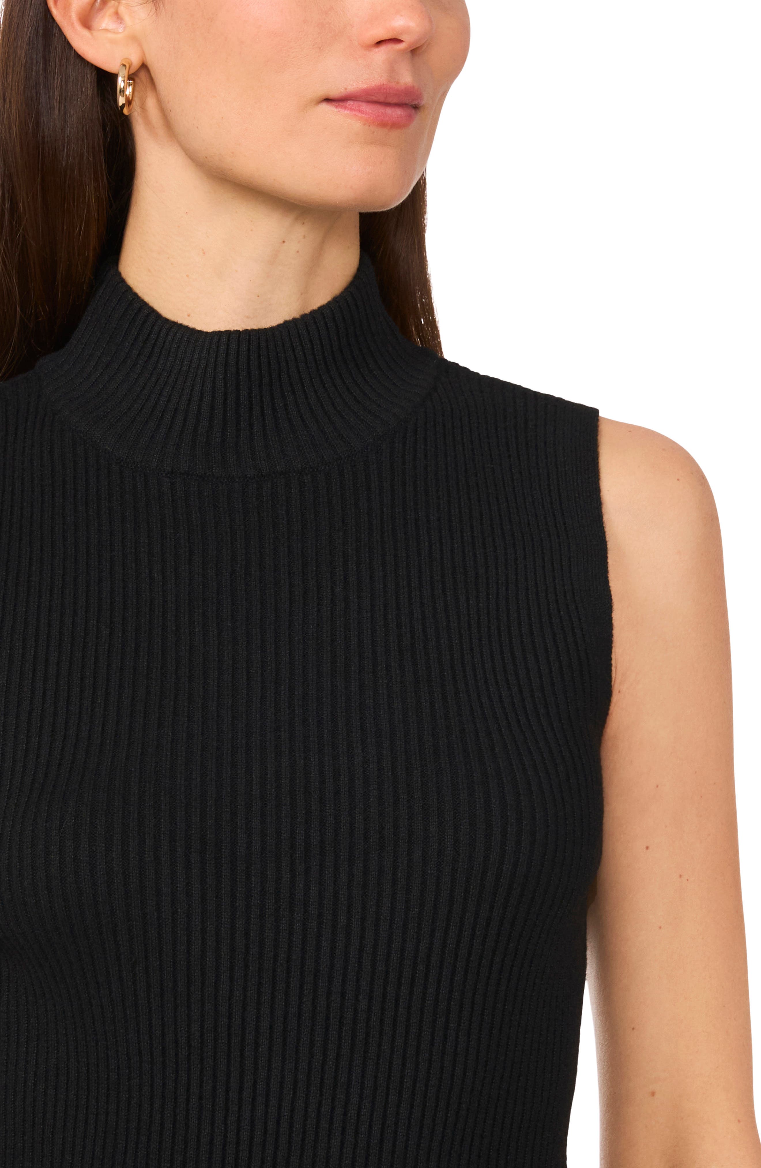 Halogen® Mock Neck Sleeveless Rib Top | Nordstromrack
