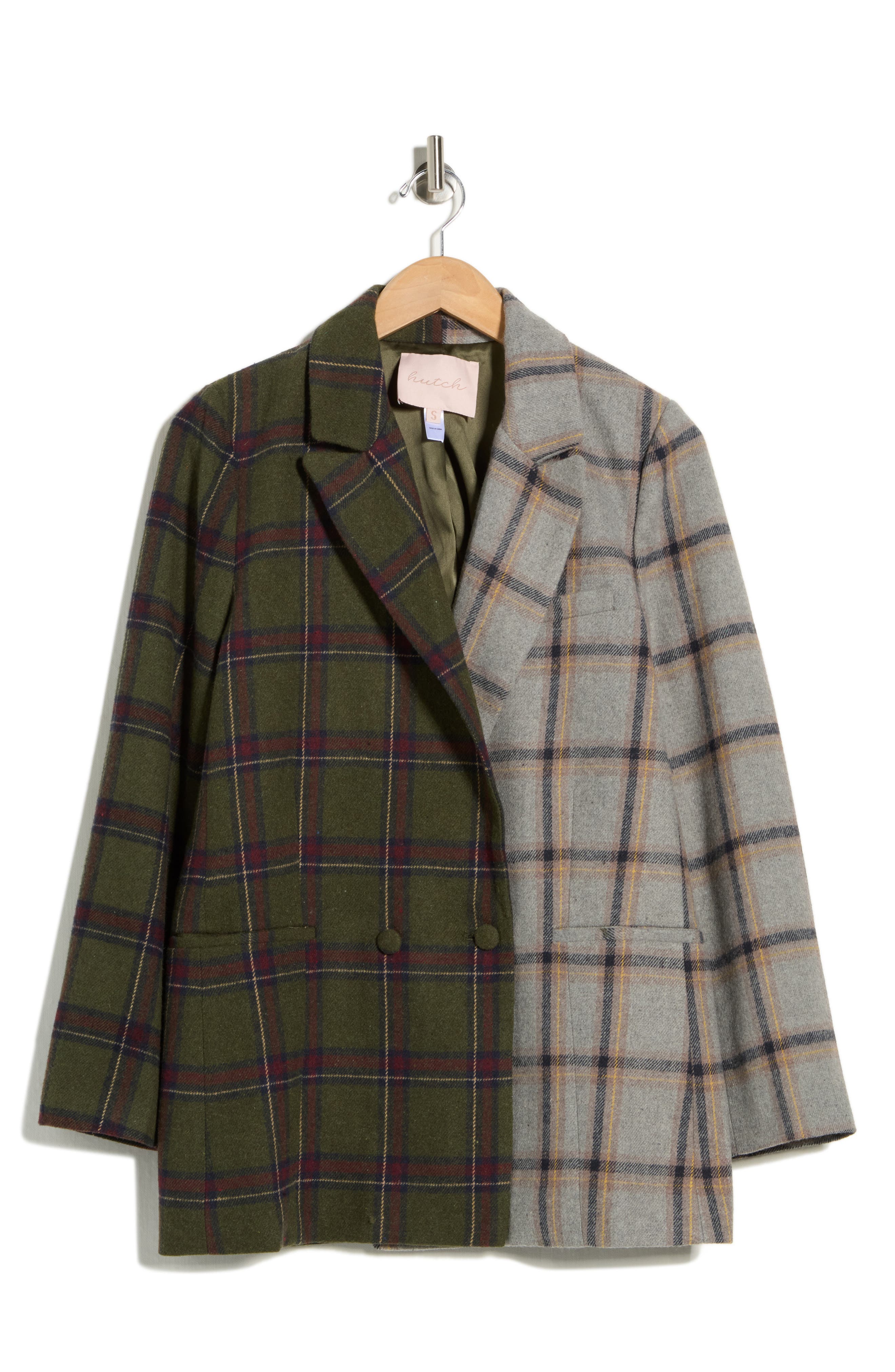Hutch Meg Contrast Plaid Coat | Nordstromrack