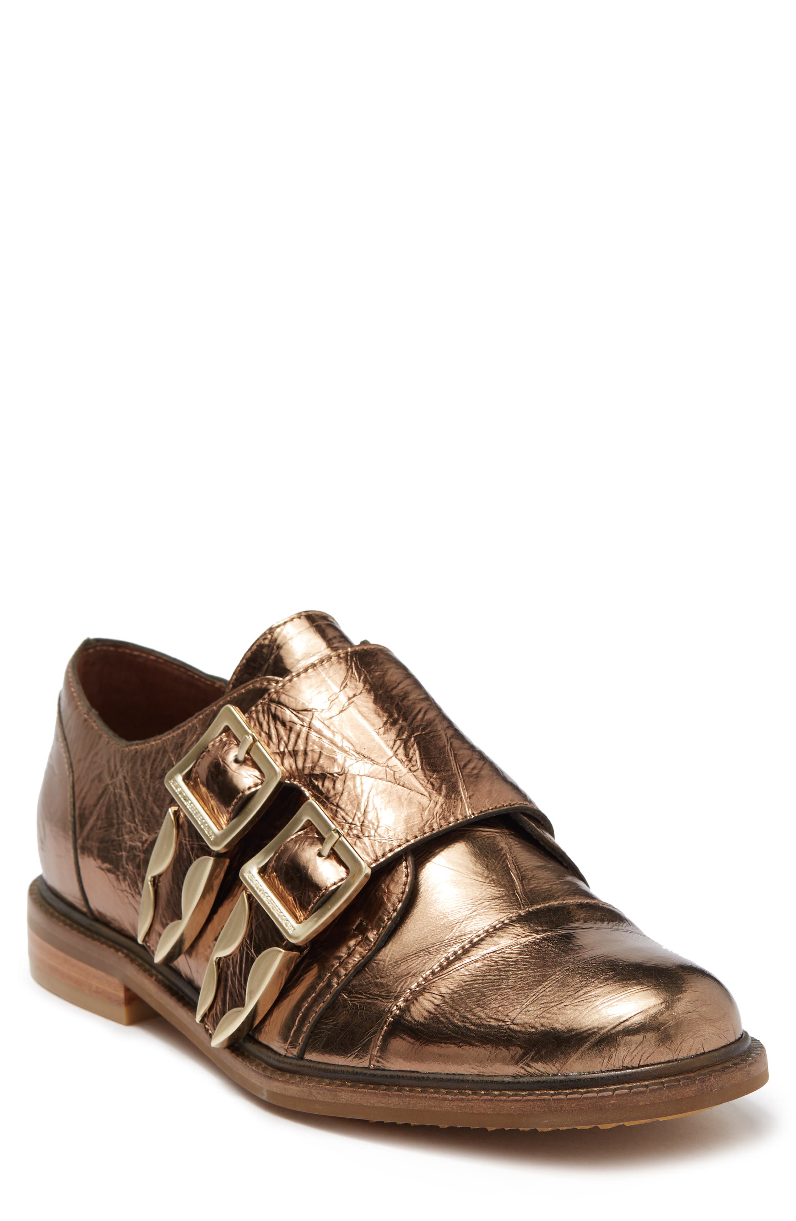 Kelsi Dagger Brooklyn Metallic Leather Double Monk Strap Loafer (Women ...