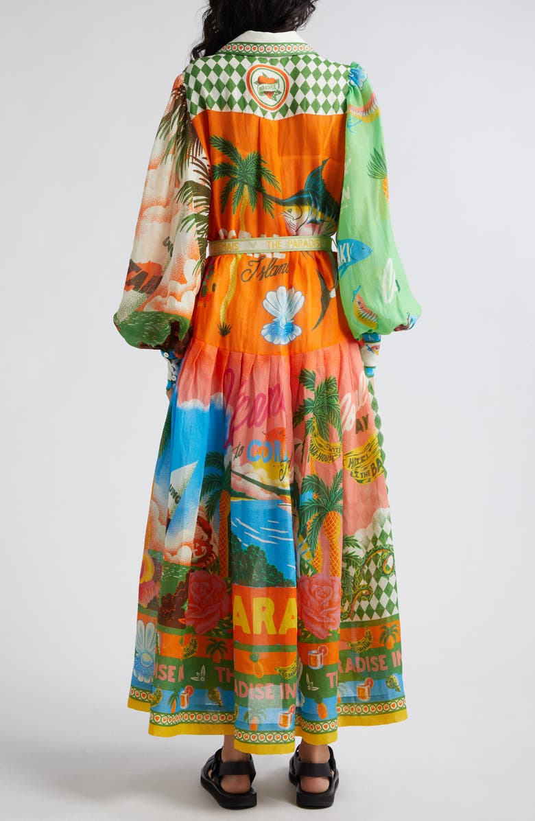 ALEMAIS Paradiso Print Long Sleeve Shirtdress | Nordstromrack
