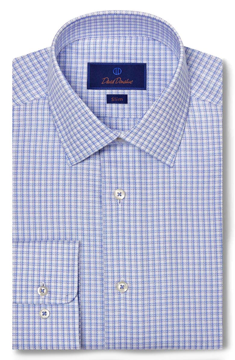 David Donahue Slim Fit Shadow Check Cotton Dress Shirt | Nordstromrack