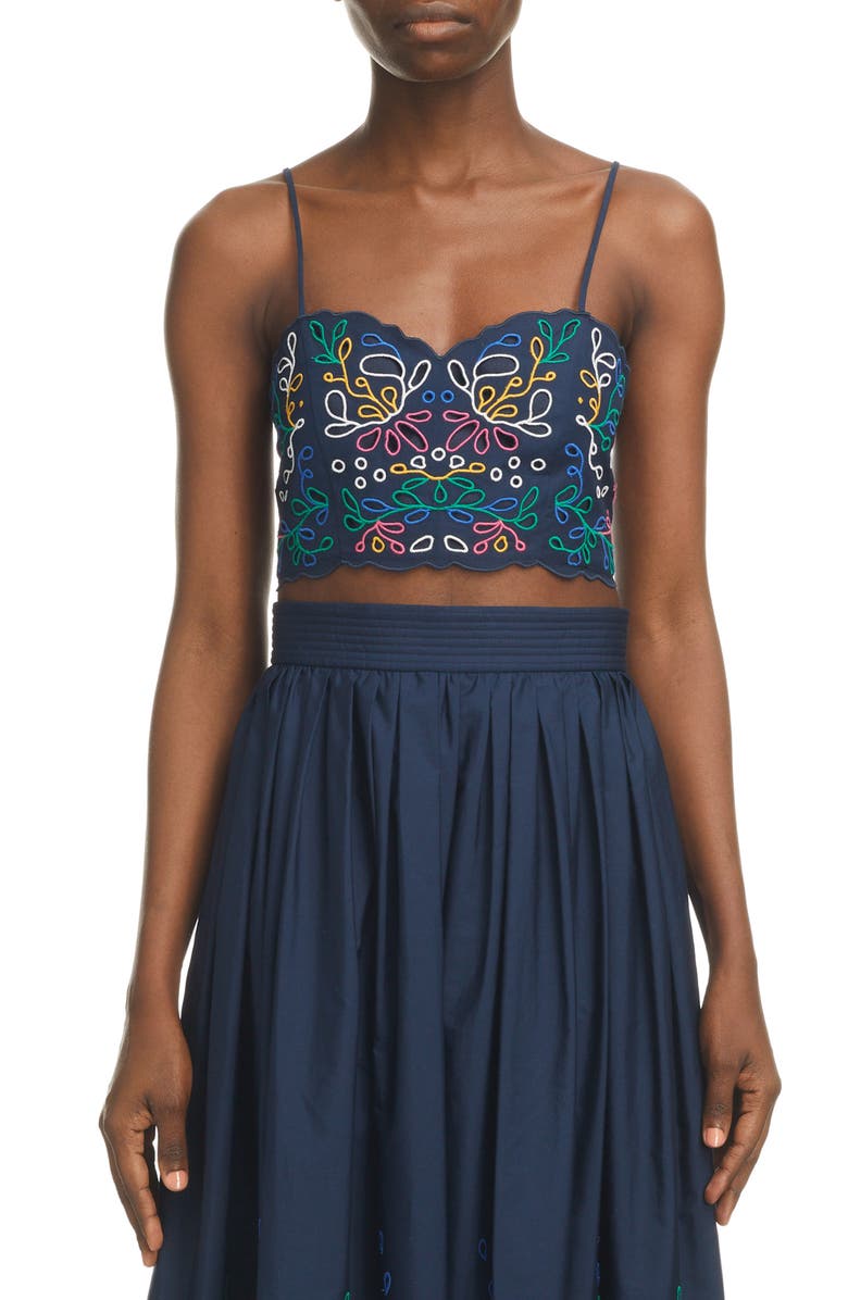 Chloé Embroidered Cotton Poplin Bustier Top | Nordstromrack