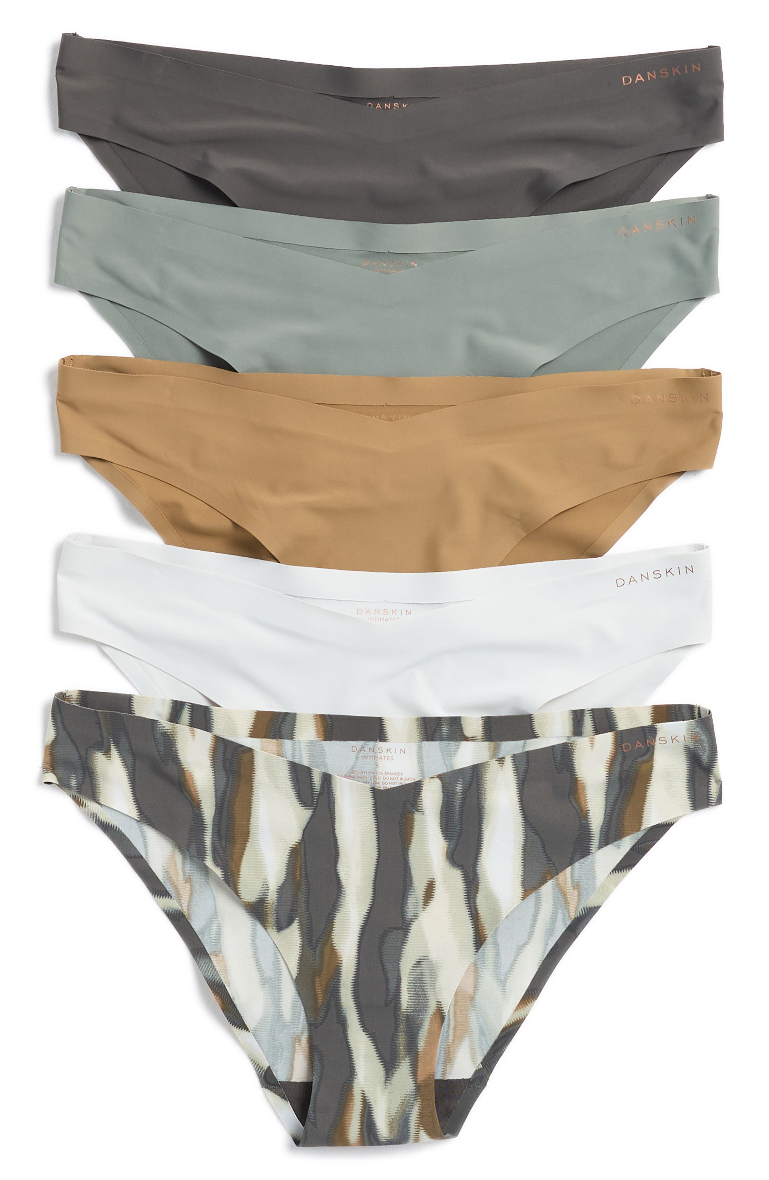 Danskin Assorted 5-Pack Microfiber V Bikinis | Nordstromrack