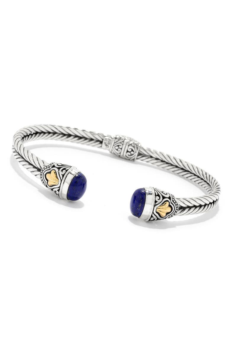 SAMUEL B. 18K Gold & Sterling Silver Lapis Lazuli Hinged Bracelet ...