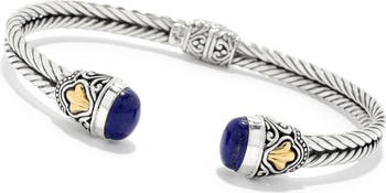 SAMUEL B. 18K Gold & Sterling Silver Lapis Lazuli Hinged Bracelet ...