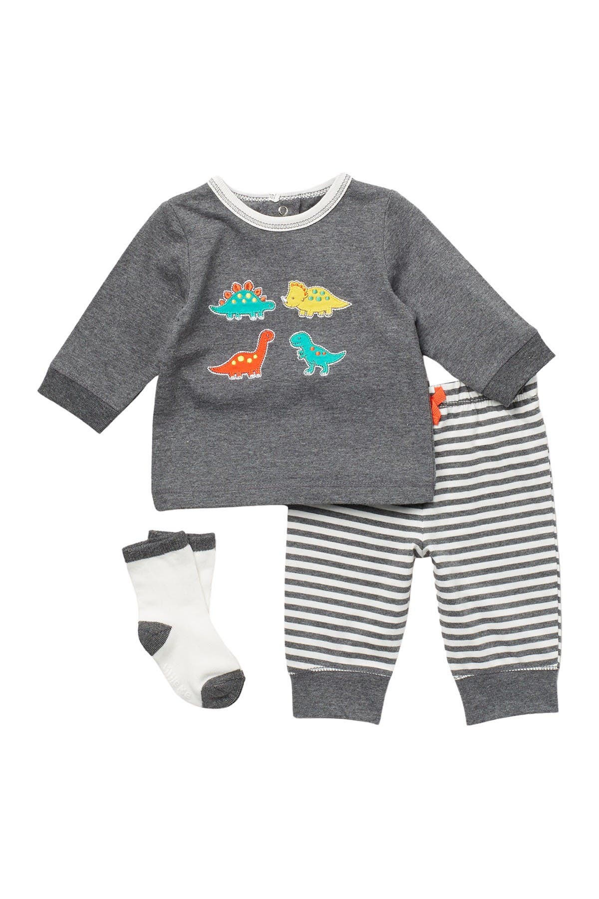 Little Me Dino Patch Jogger 3-Piece Set | Nordstromrack