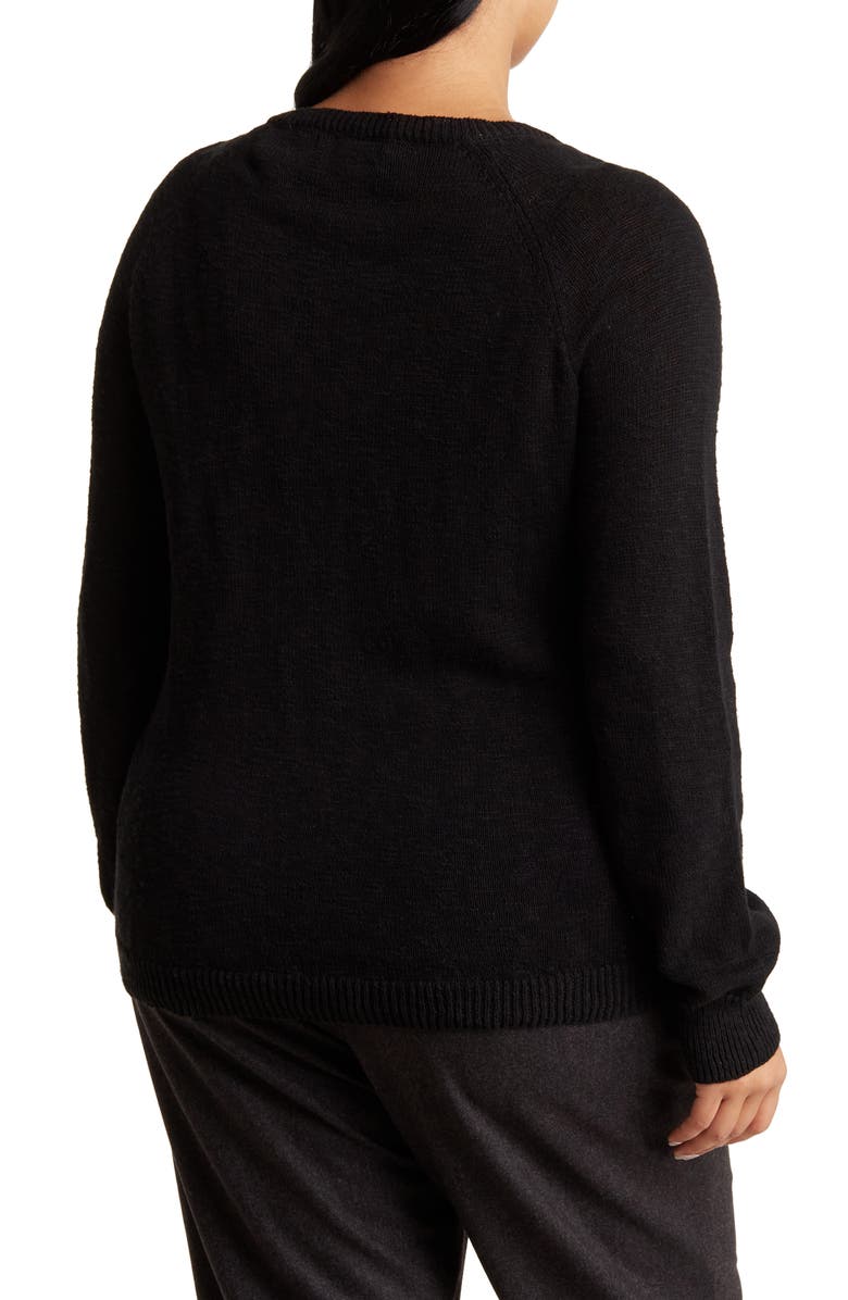 Renee C Lace-Up Detail Cotton Sweater | Nordstromrack