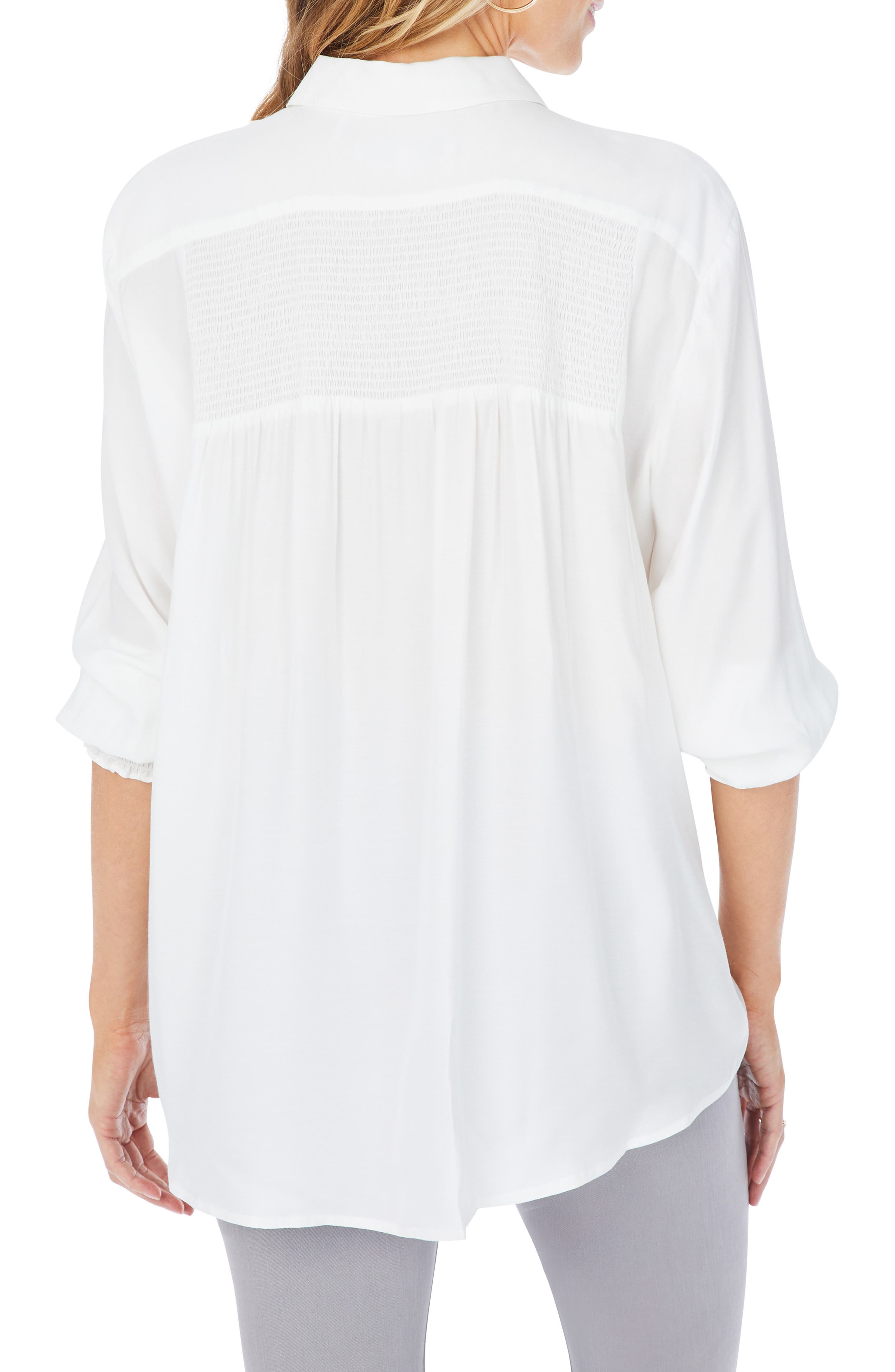 Foxcroft Althea Smocked Long Sleeve Button-Up Tunic Shirt | Nordstromrack