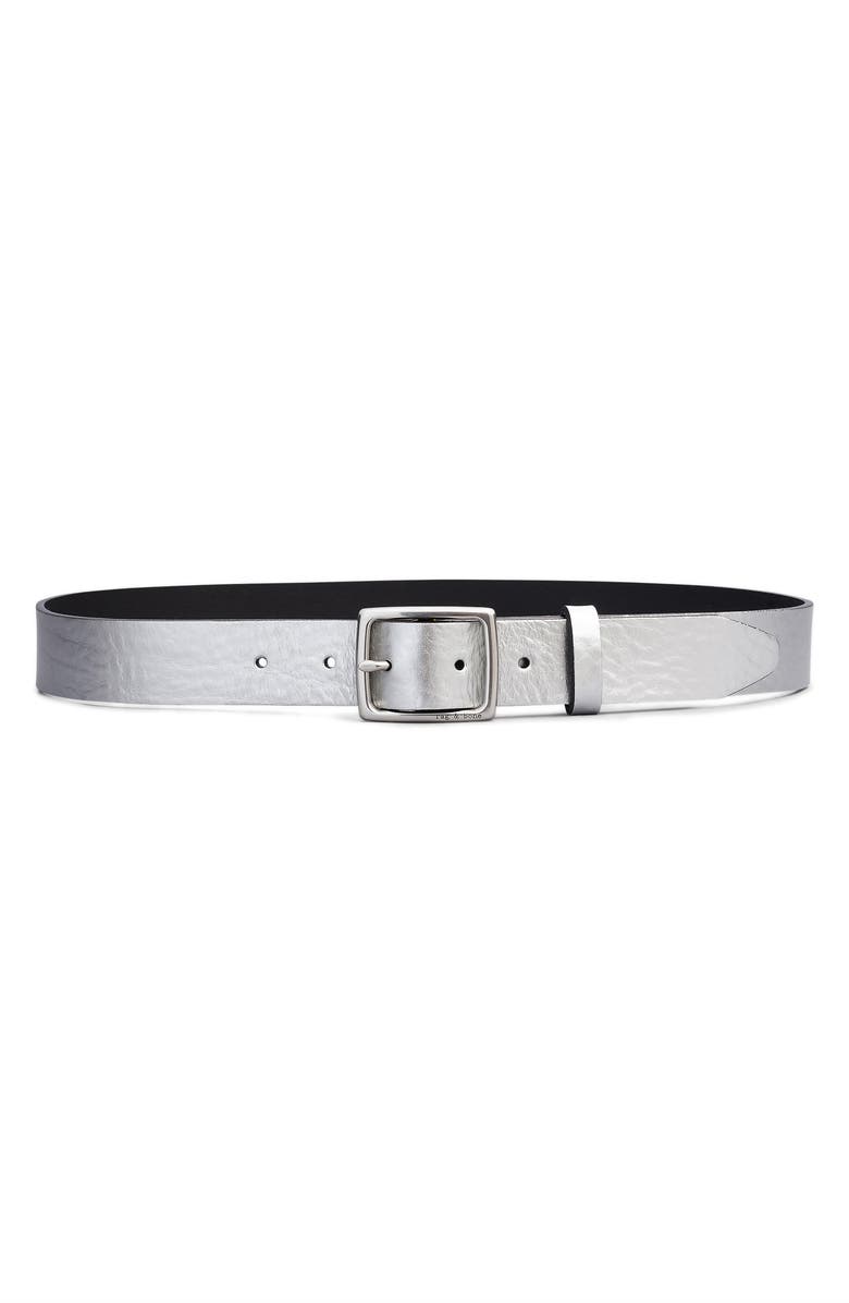 rag & bone Metallic Leather Boyfriend Belt | Nordstromrack