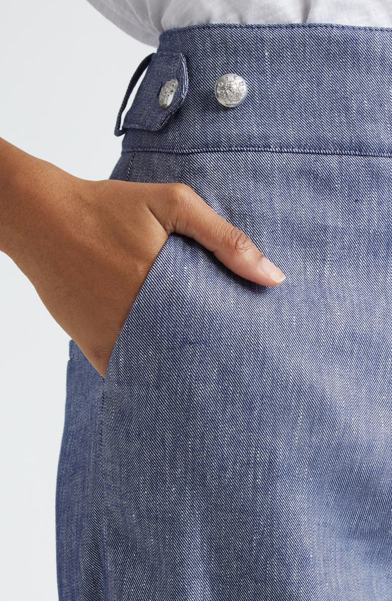 Veronica Beard Aubrie Crop Flare Linen Blend Pants | Nordstromrack