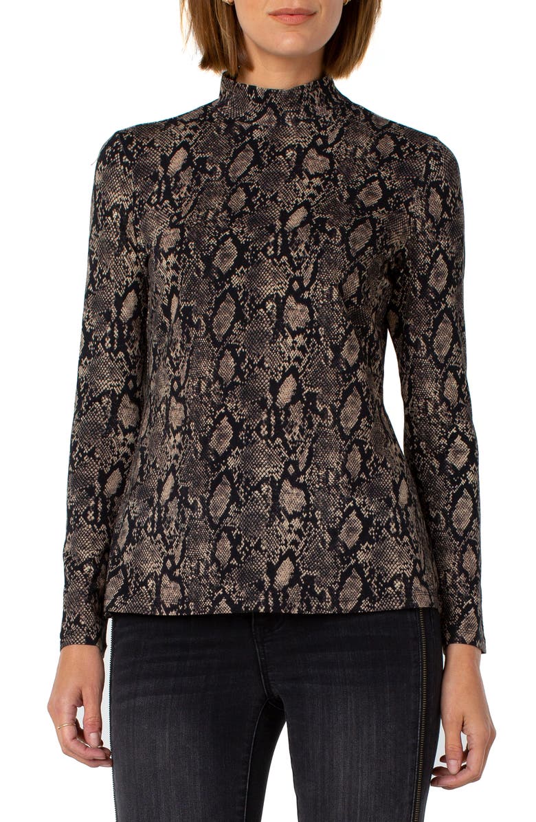 Liverpool Los Angeles Animal Print Mock Neck Top | Nordstromrack